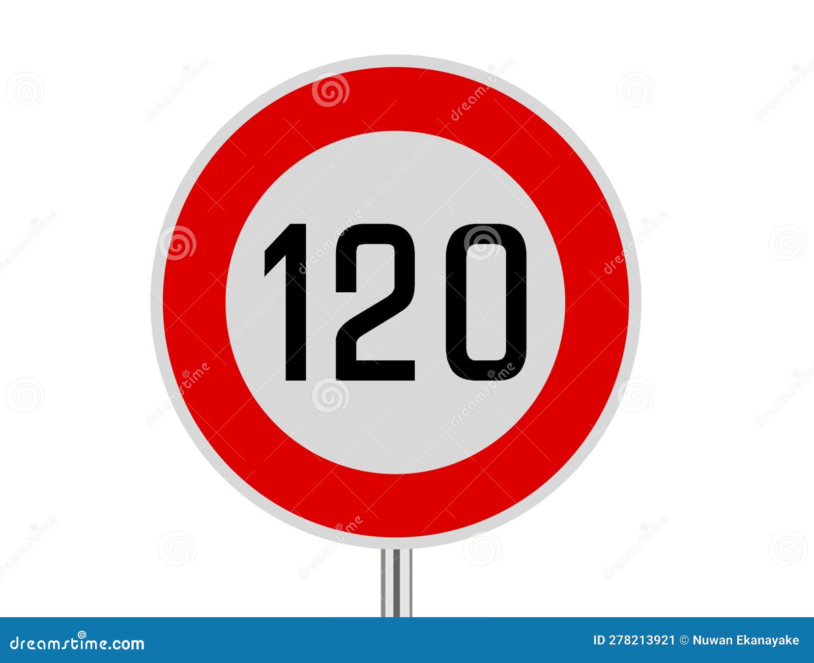 Speed limit sign 120 stock image. Image of road, transport - 278213921