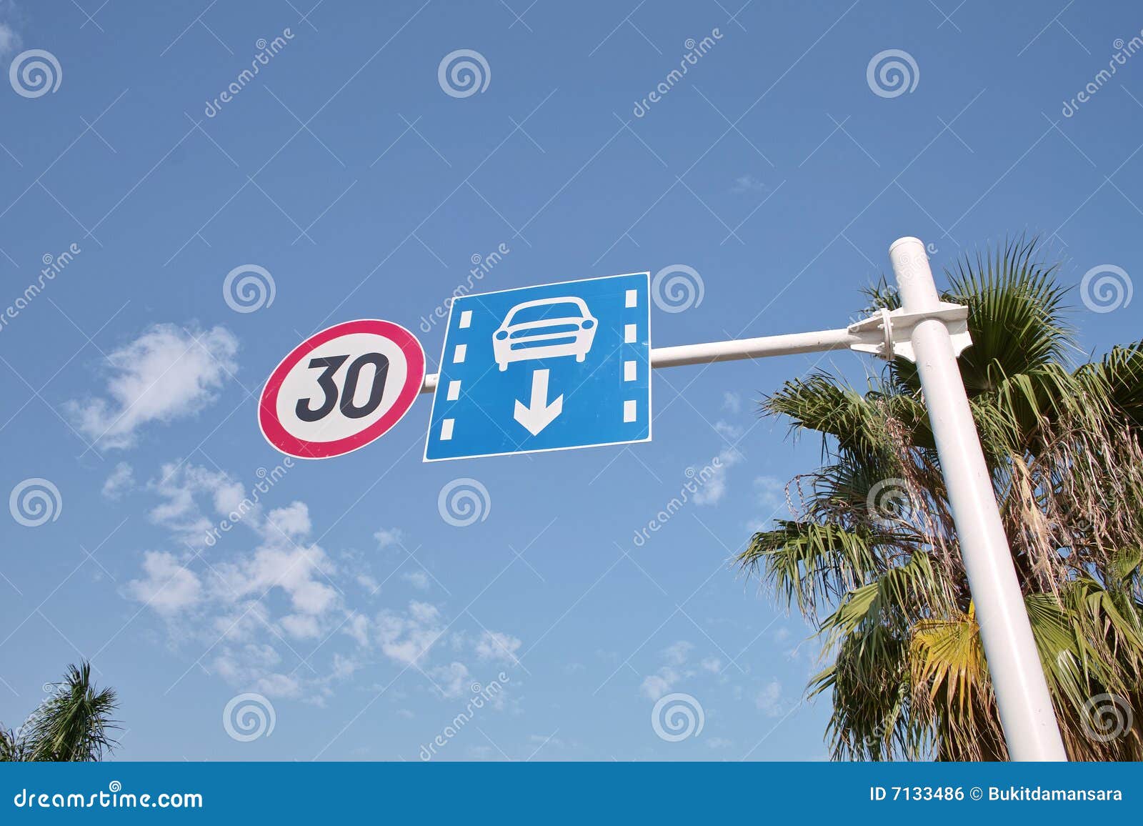 Speed Limit Sign and Lane stock photo. Image of reflect - 7133486