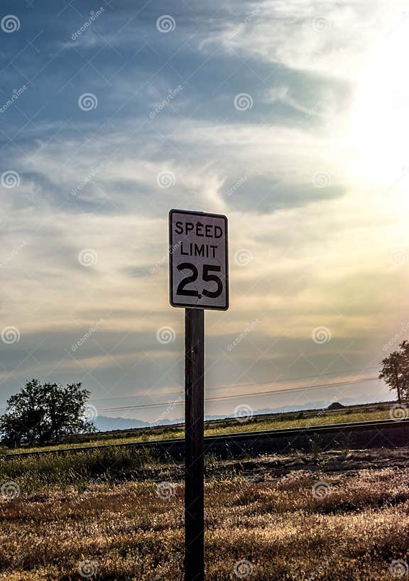 25 Speed Limit Sign stock photo. Image of direction, slow - 94933510