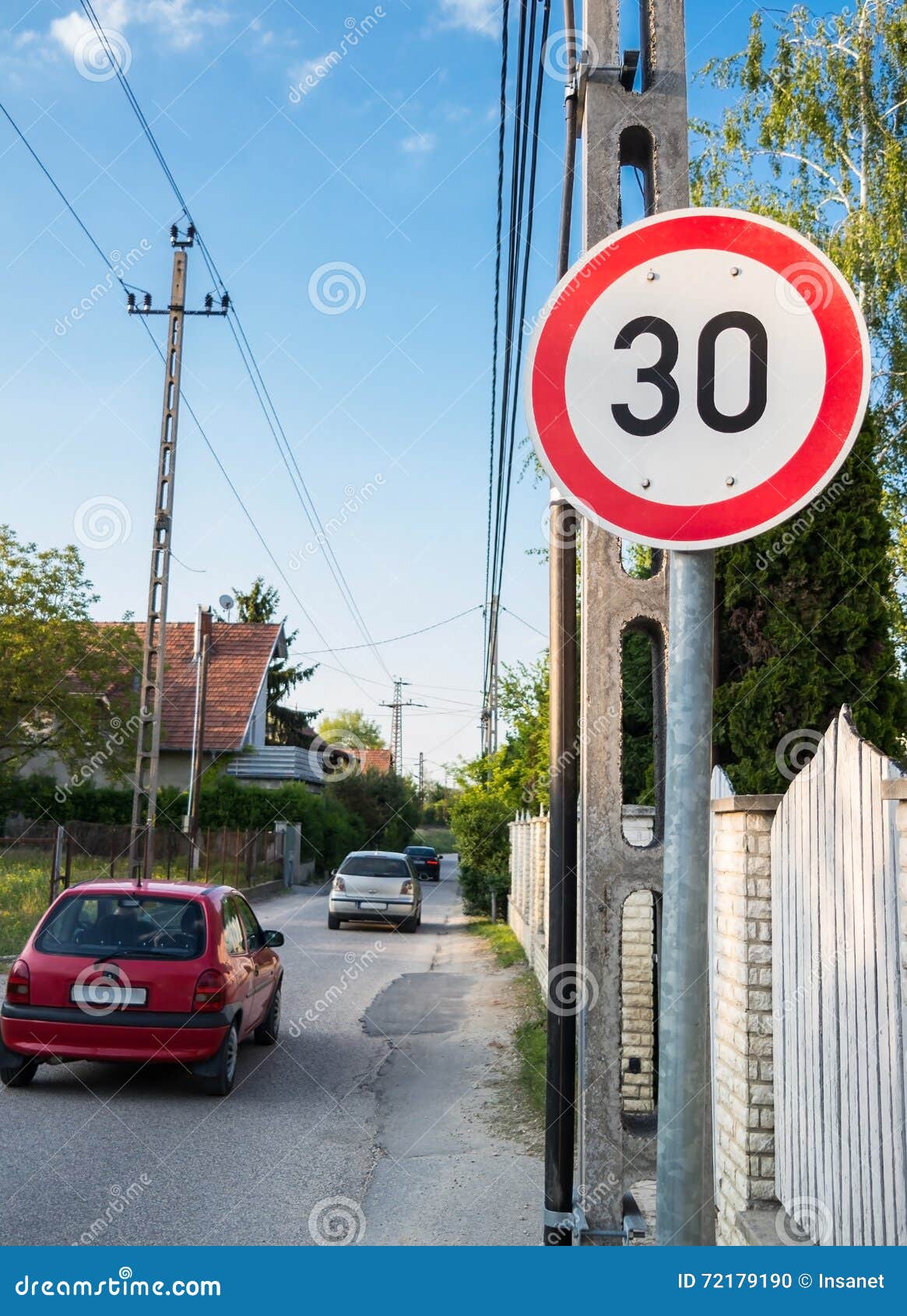 Speed limit sign stock photo. Image of info, warning - 72179190