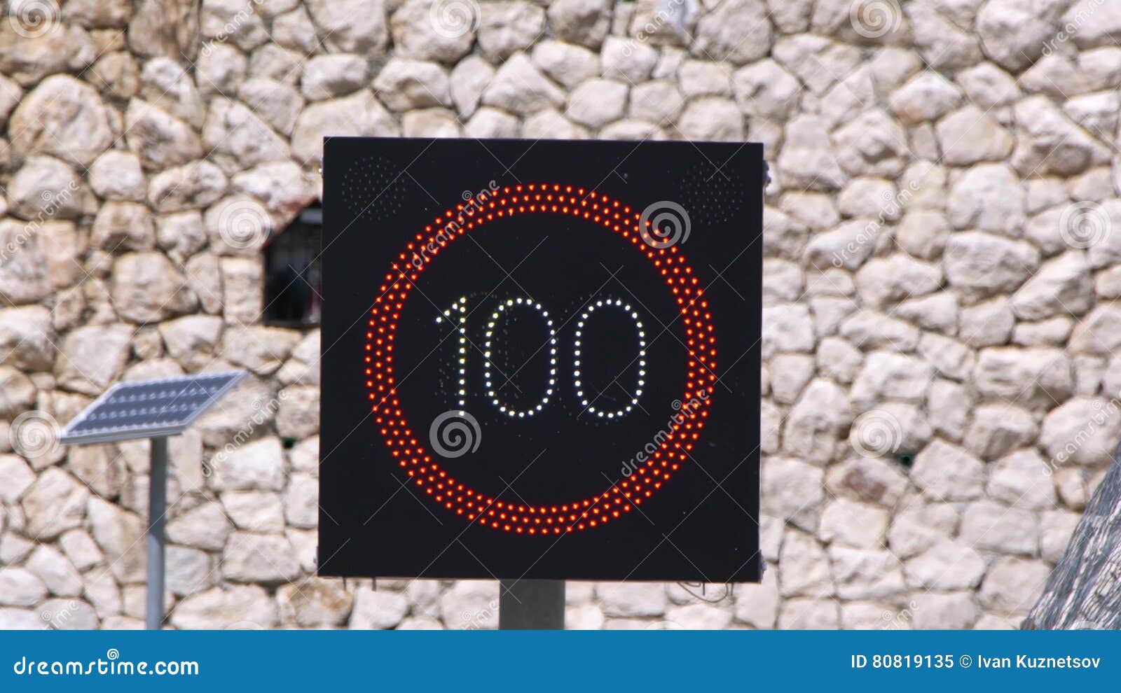 Speed Limit Sign with Speed Detecting Radar and Solar Panel Stock Video ...