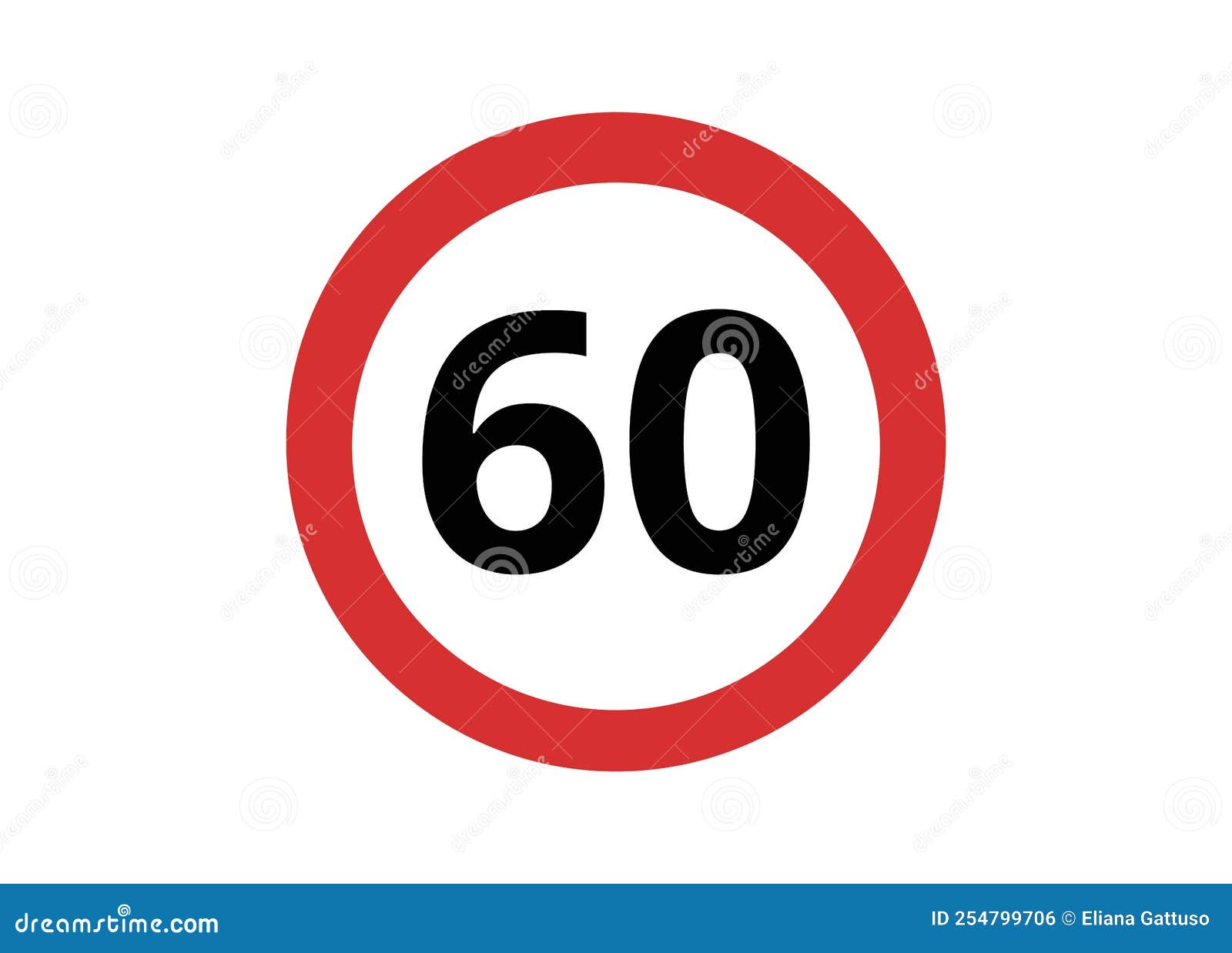 Speed Limit 60 Sign. Traffic Signal Vector Stock Vector - Illustration ...