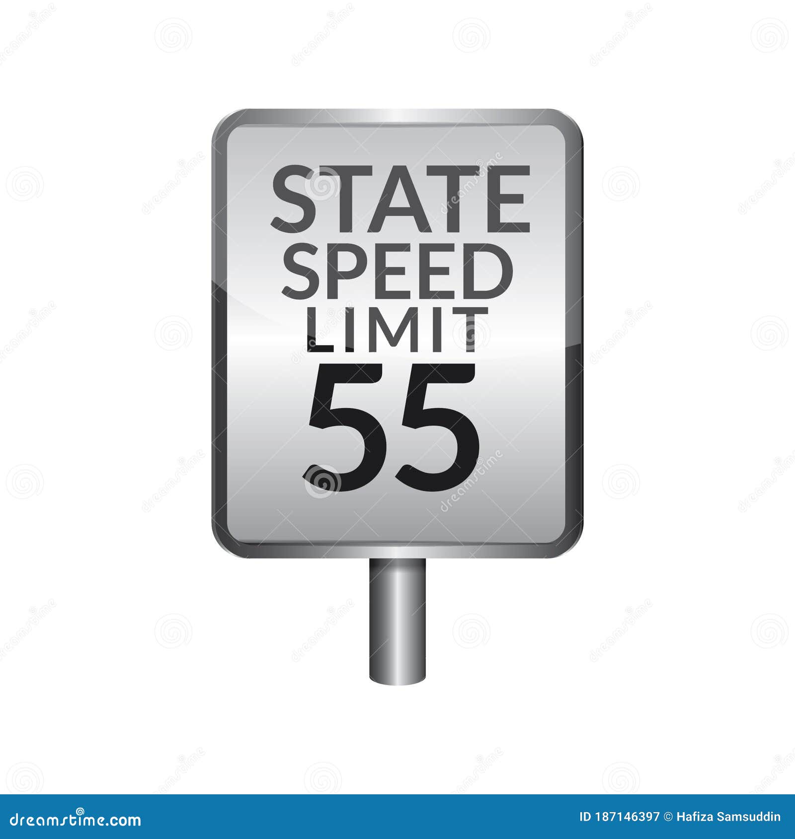 Speed Limit 55 Signboard. Vector Illustration Decorative Design Stock ...