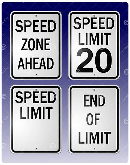 Speed limit signs stock illustration. Illustration of speeding - 1071122