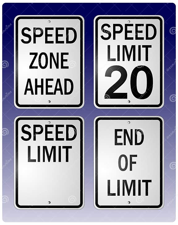 Speed limit signs stock illustration. Illustration of speeding - 1071122