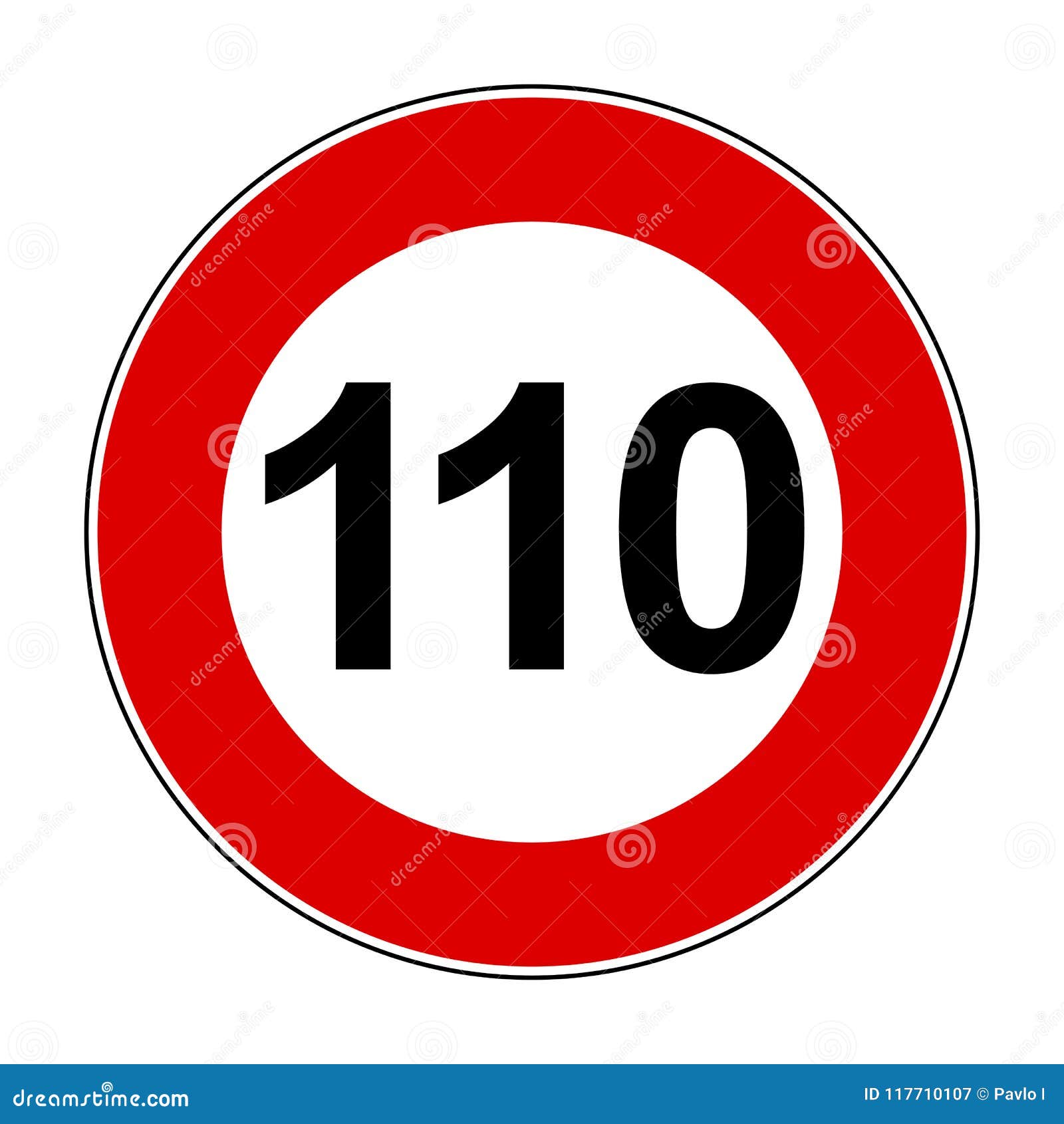 Speed Limit Signs of 110 Km - Vector Stock Illustration - Illustration ...