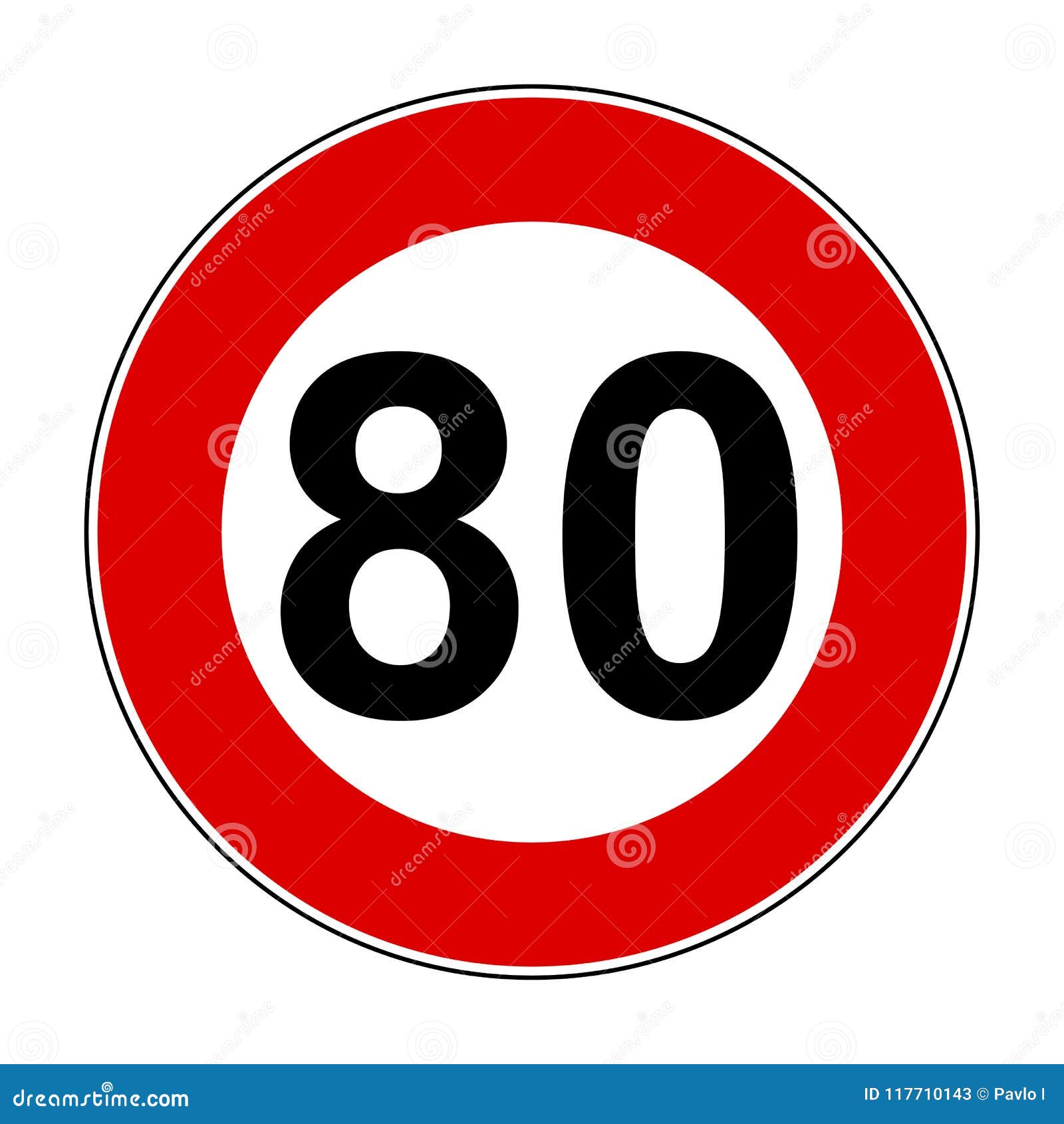Speed Limit Signs of 80 Km - Vector Stock Vector - Illustration of ...