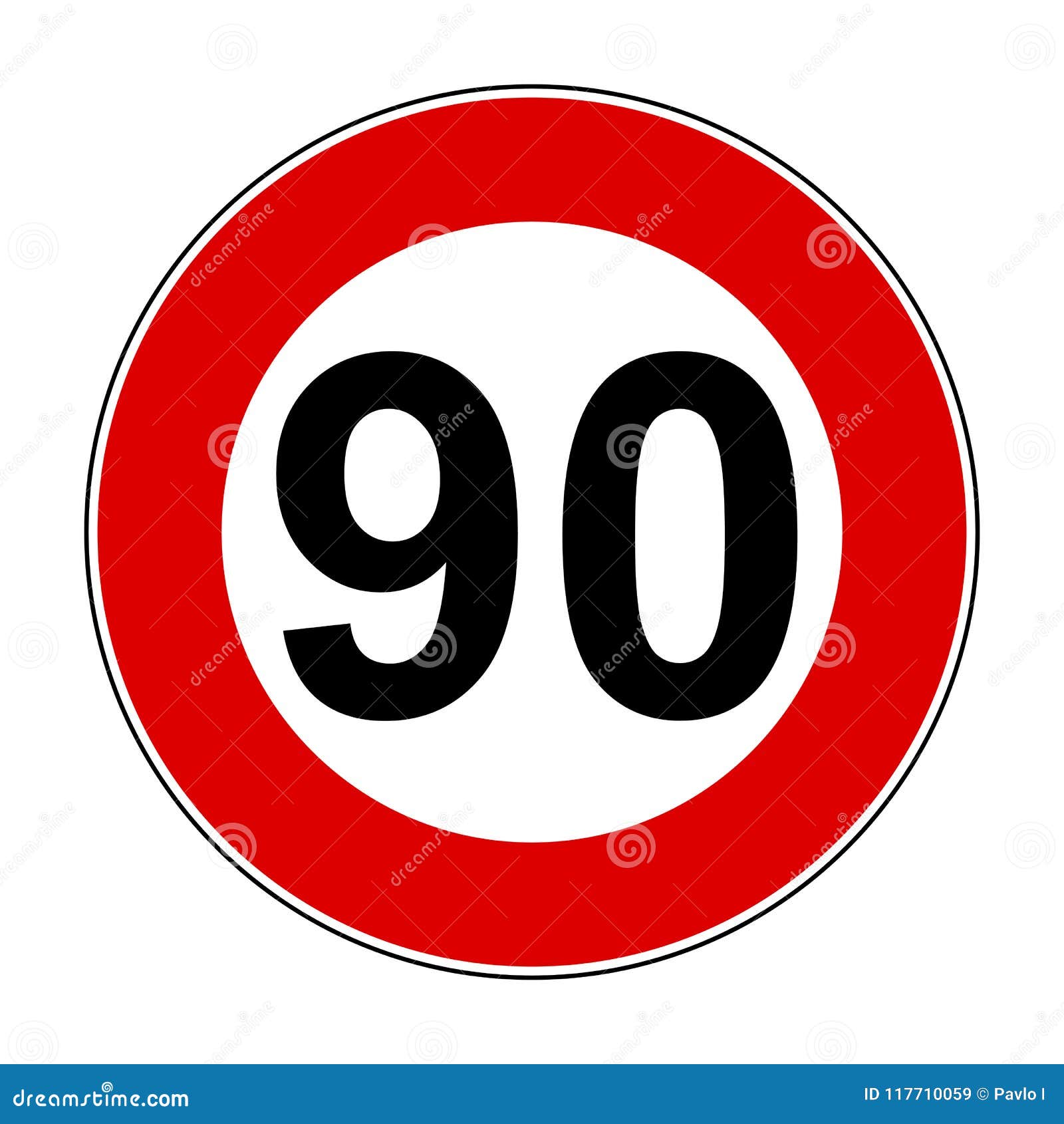 Speed Limit Signs of 90 Km - Vector Stock Vector - Illustration of ...