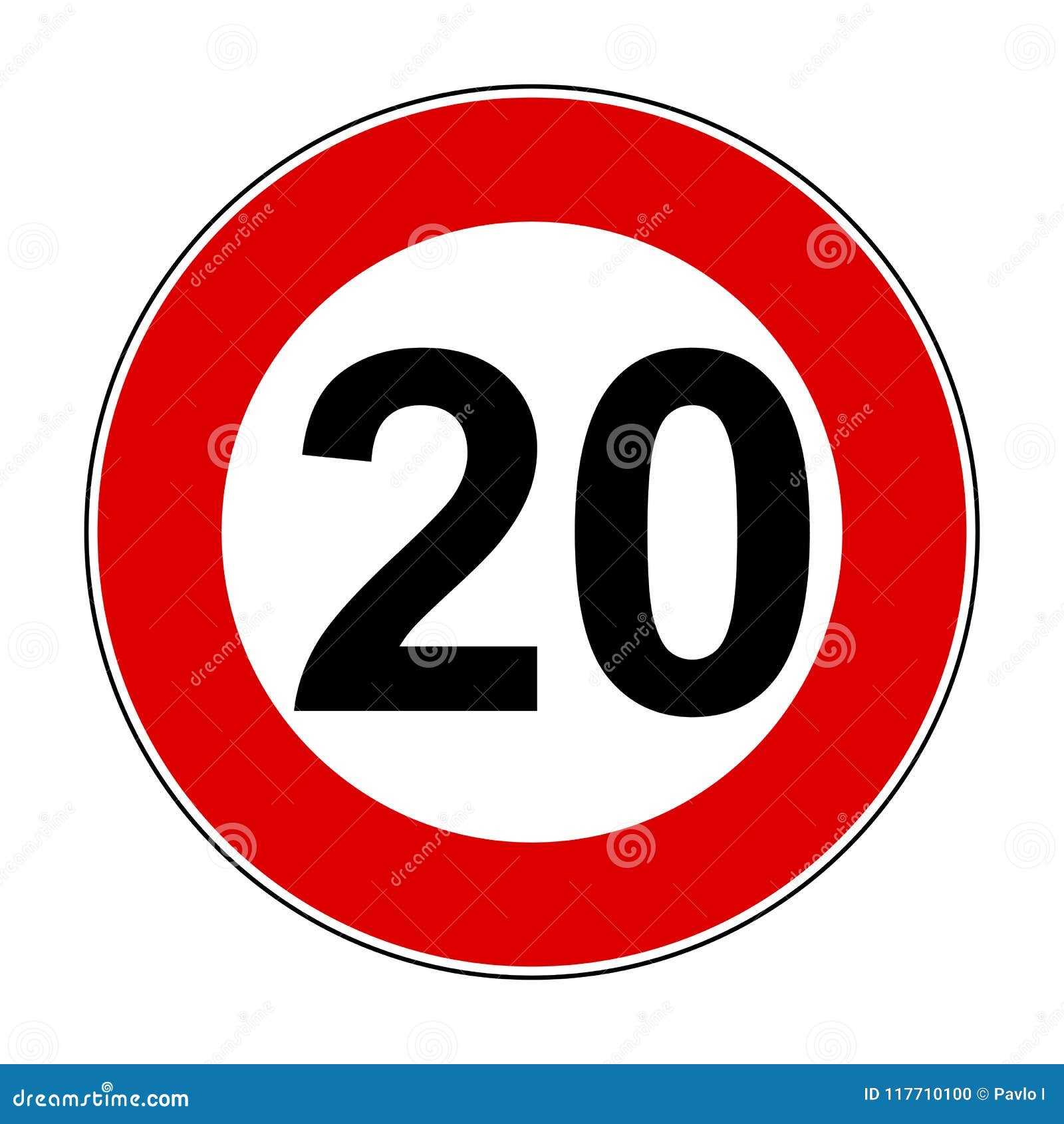 Speed Limit Signs of 20 Km - Vector Stock Illustration - Illustration ...