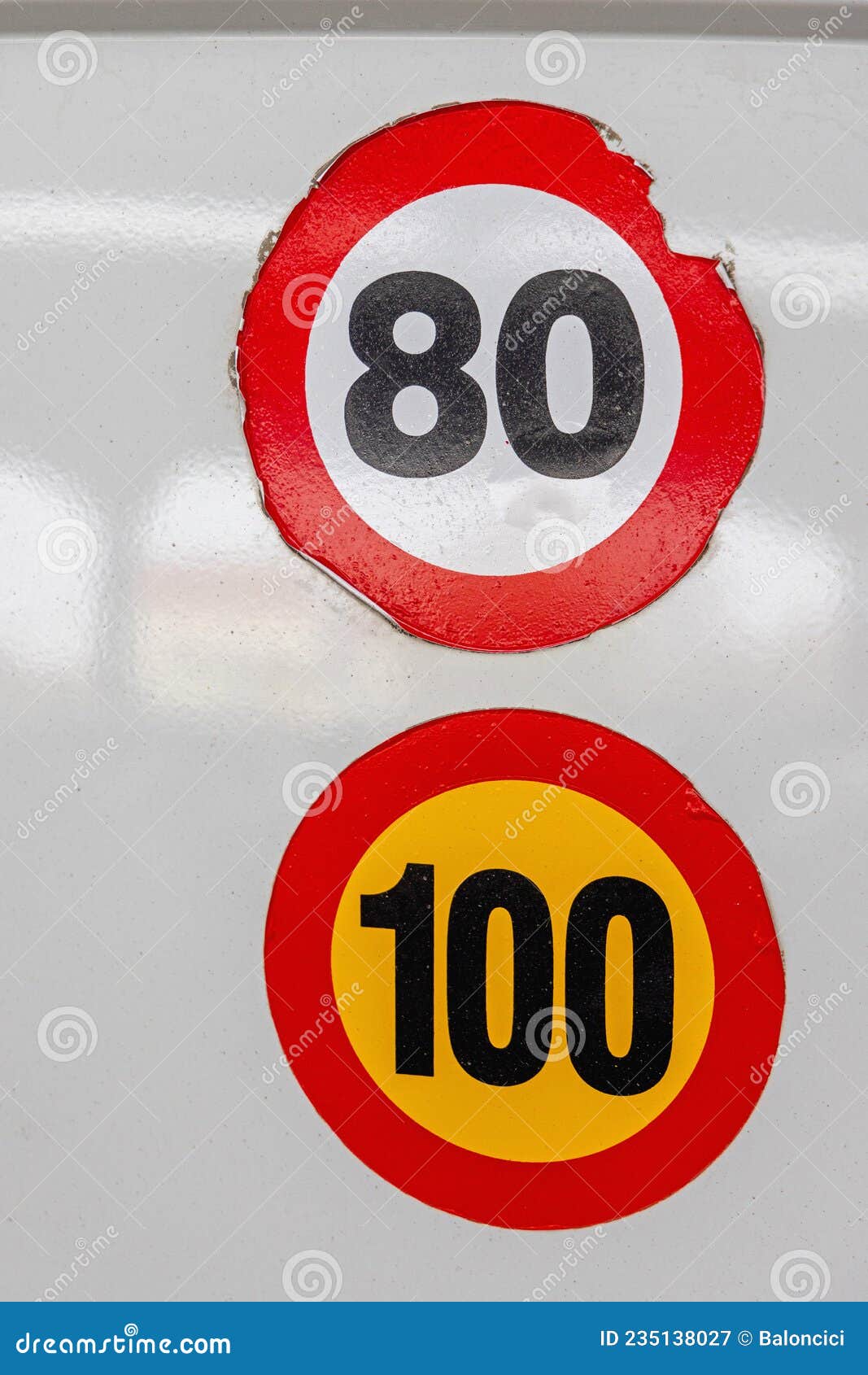 Speed Limit Stickers stock image. Image of commercial - 235138027