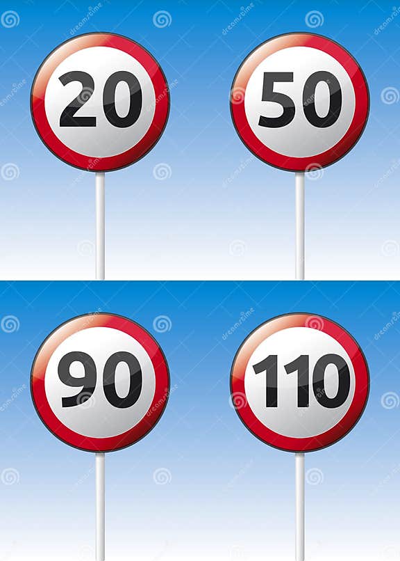 Speed Limit Traffic Road Board Stock Vector - Illustration of ...