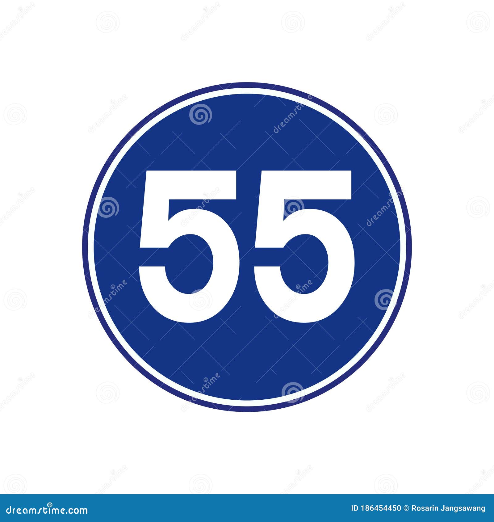 Speed Limit 55 Traffic Sign,Vector Illustration, Isolate on White ...