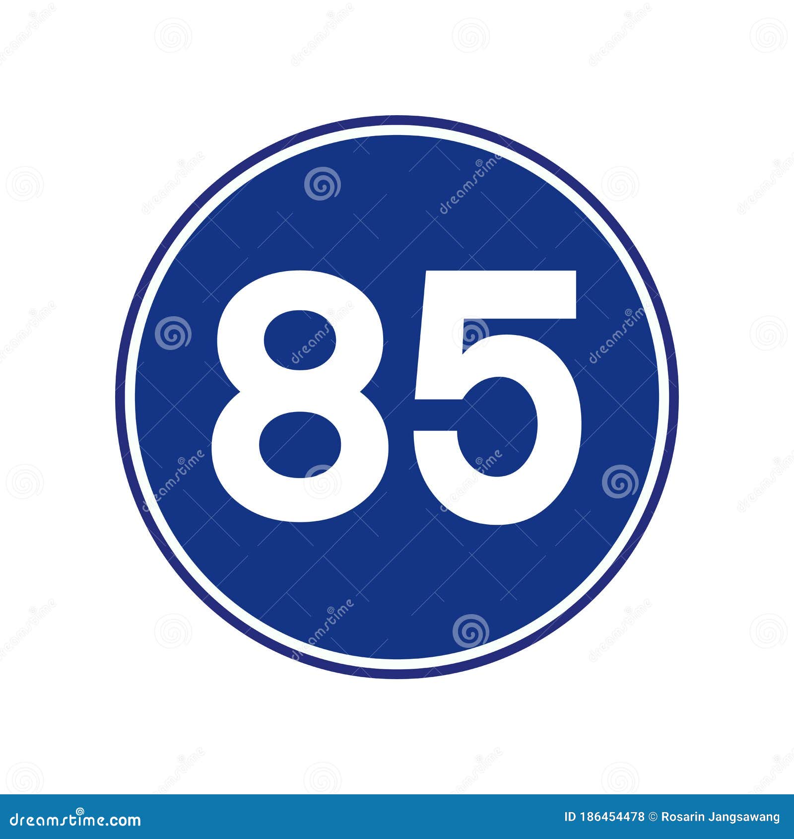 Speed Limit 85 Traffic Sign,Vector Illustration, Isolate on White ...
