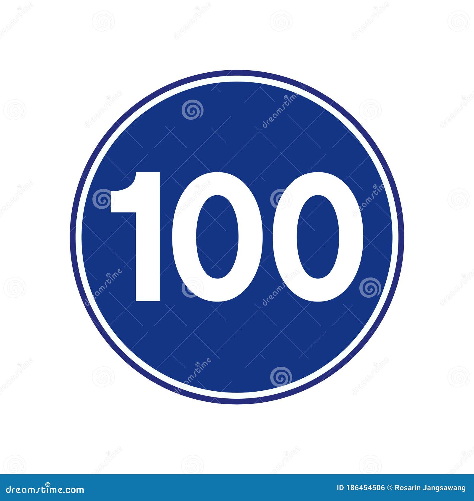 Speed Limit 100 Traffic Sign,Vector Illustration, Isolate on White ...