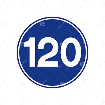 Speed Limit 120 Traffic Sign,Vector Illustration, Isolate on White ...