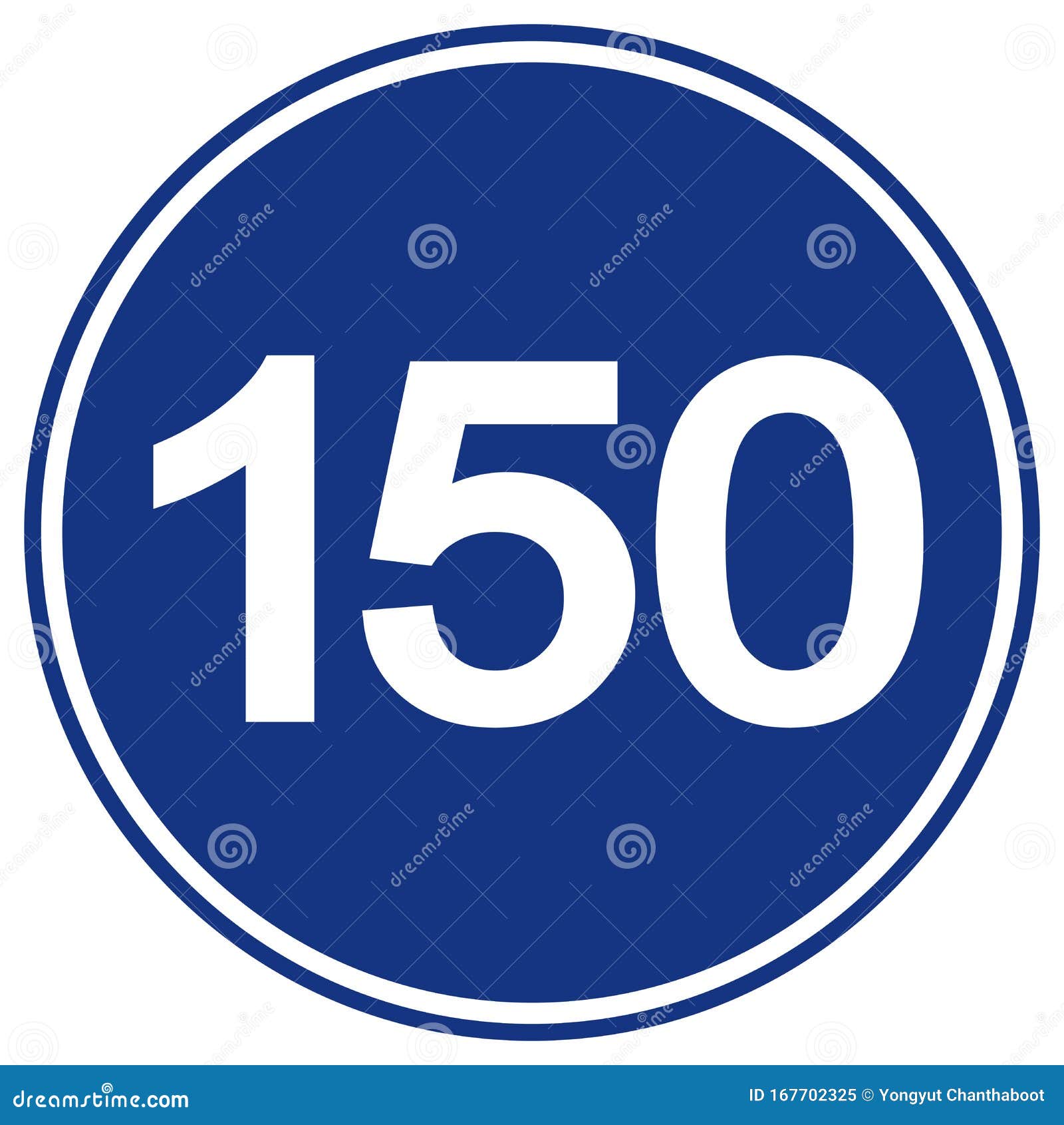 Speed Limit 150 Traffic Sign,Vector Illustration, Isolate on White ...