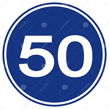 Speed Limit 50 Traffic Sign,Vector Illustration, Isolate on White ...