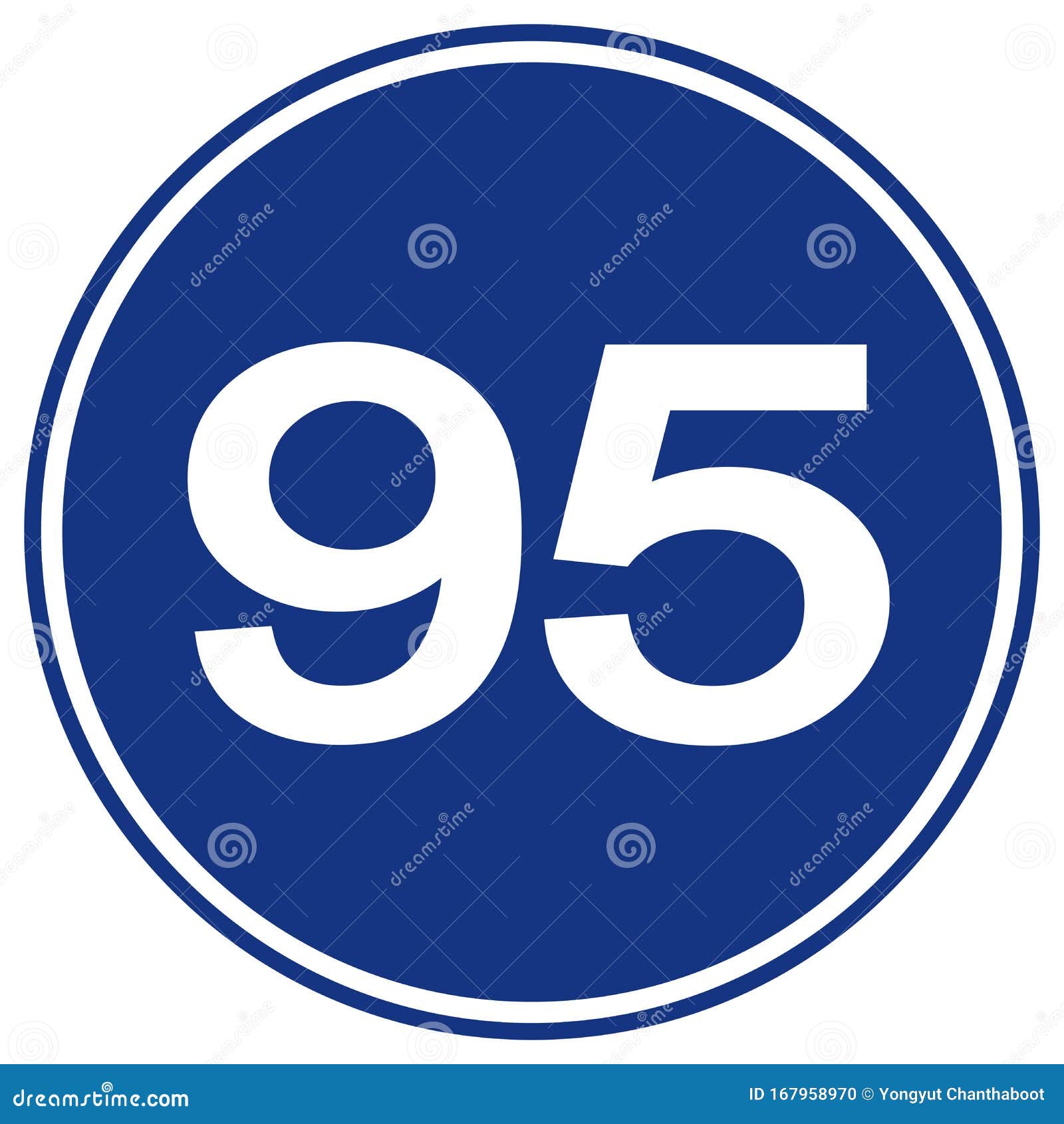 Speed Limit 95 Traffic Sign,Vector Illustration, Isolate on White ...