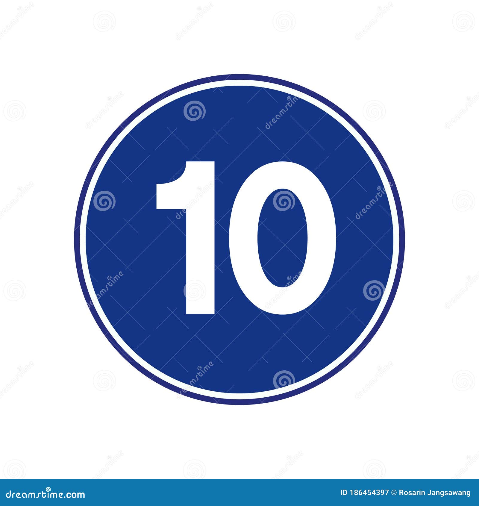 Speed Limit 10 Traffic Sign,Vector Illustration, Isolate on White ...