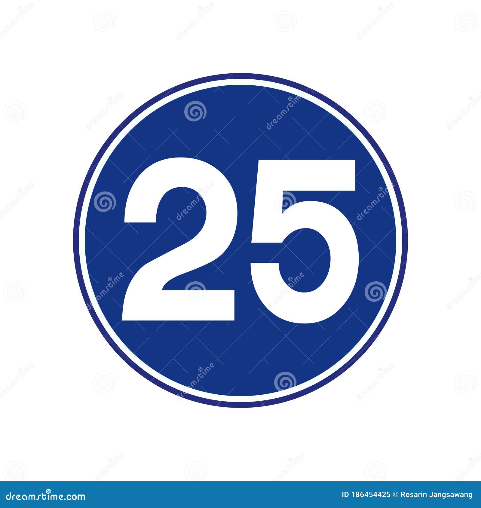 Speed Limit 25 Traffic Sign,Vector Illustration, Isolate on White ...