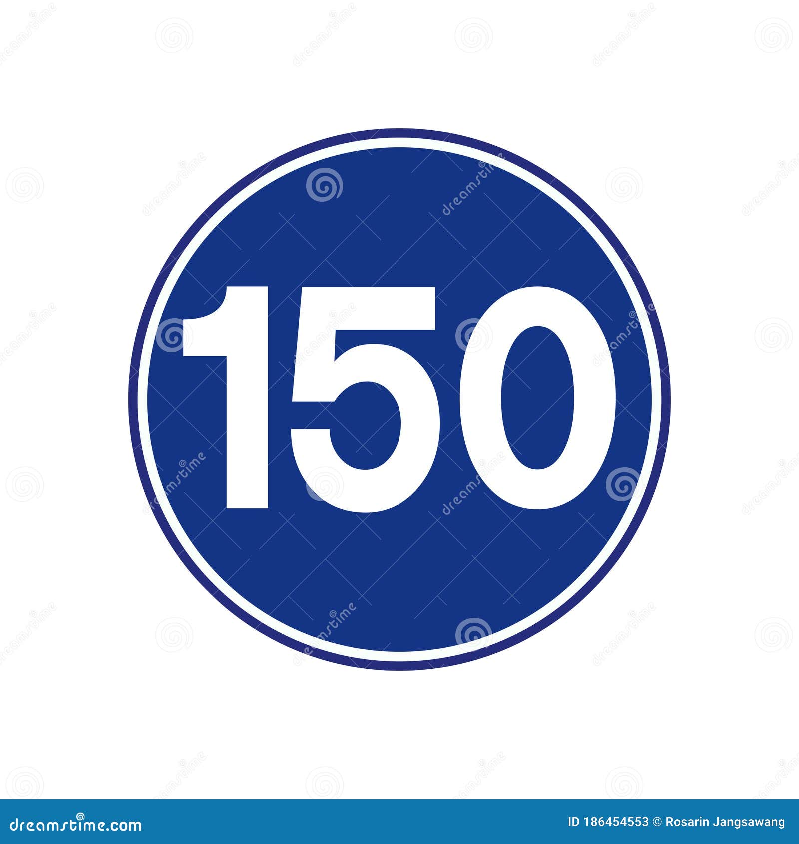 Speed Limit 150 Traffic Sign,Vector Illustration, Isolate on White ...