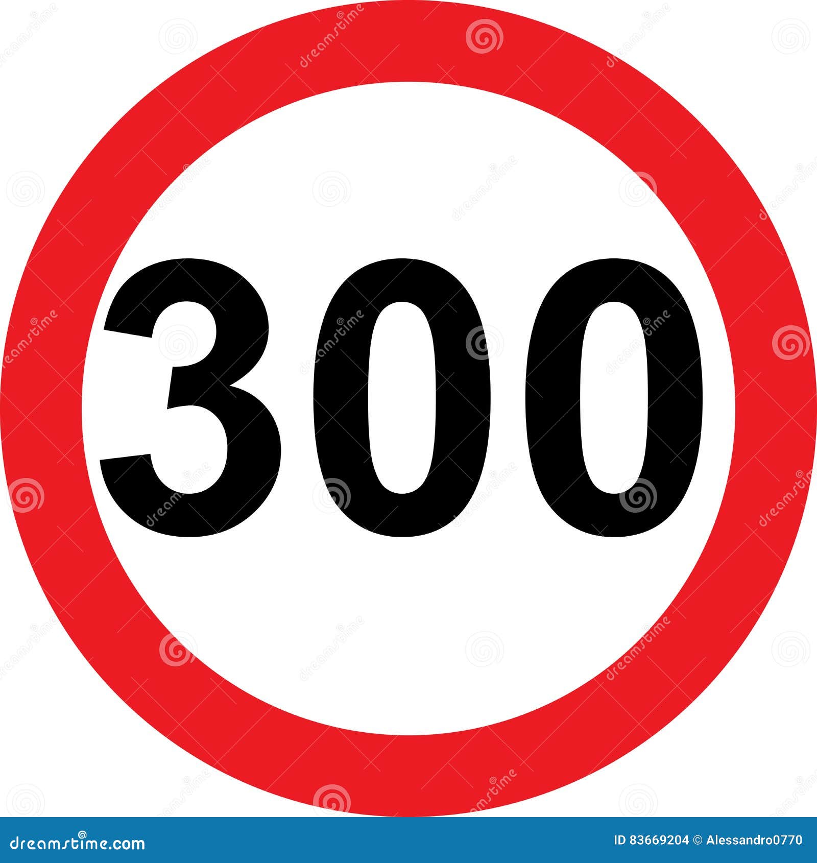 300 Speed Limitation Road Sign Stock Illustration - Illustration of ...