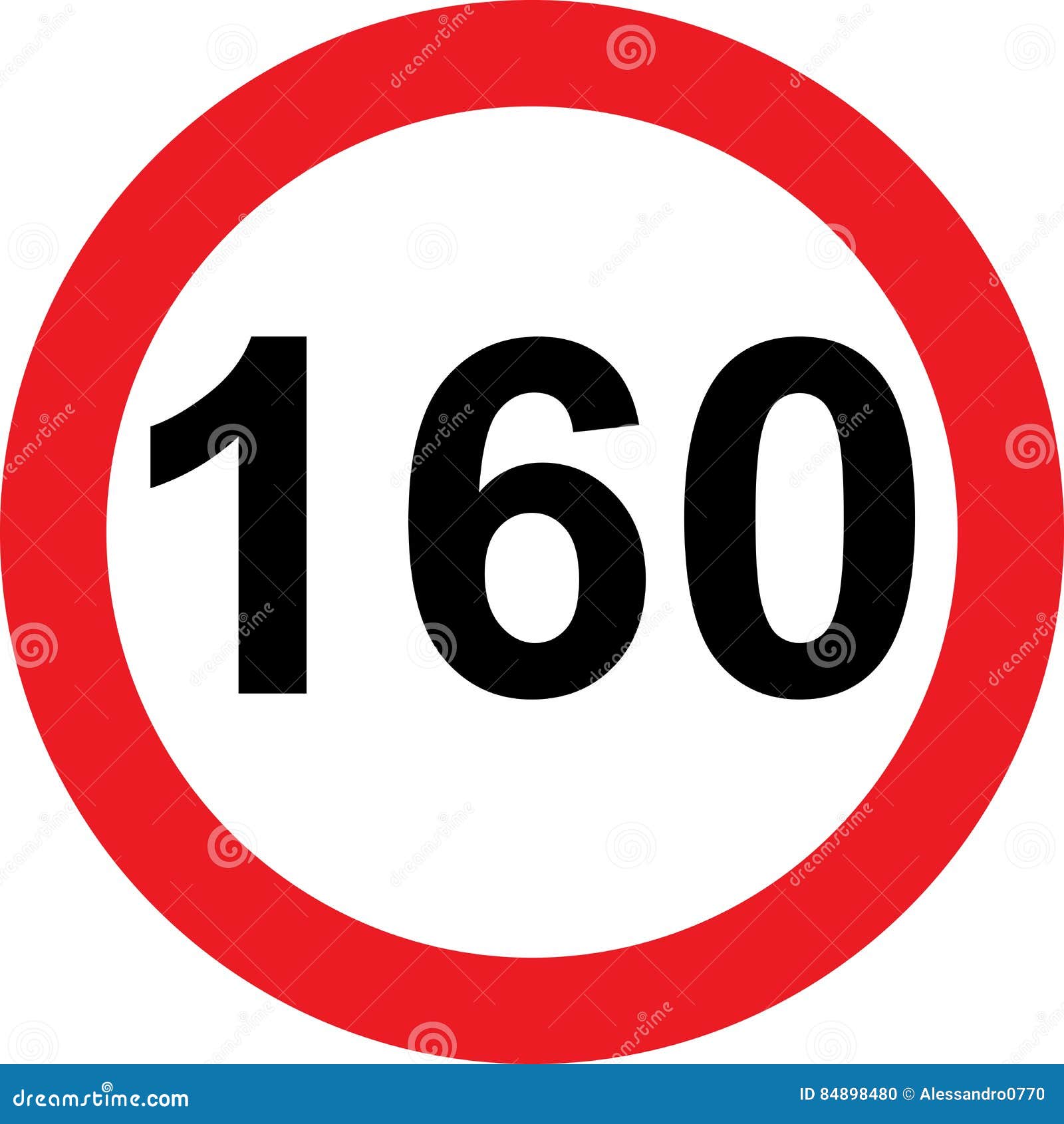 160 Speed Limitation Road Sign Royalty-Free Stock Image | CartoonDealer ...