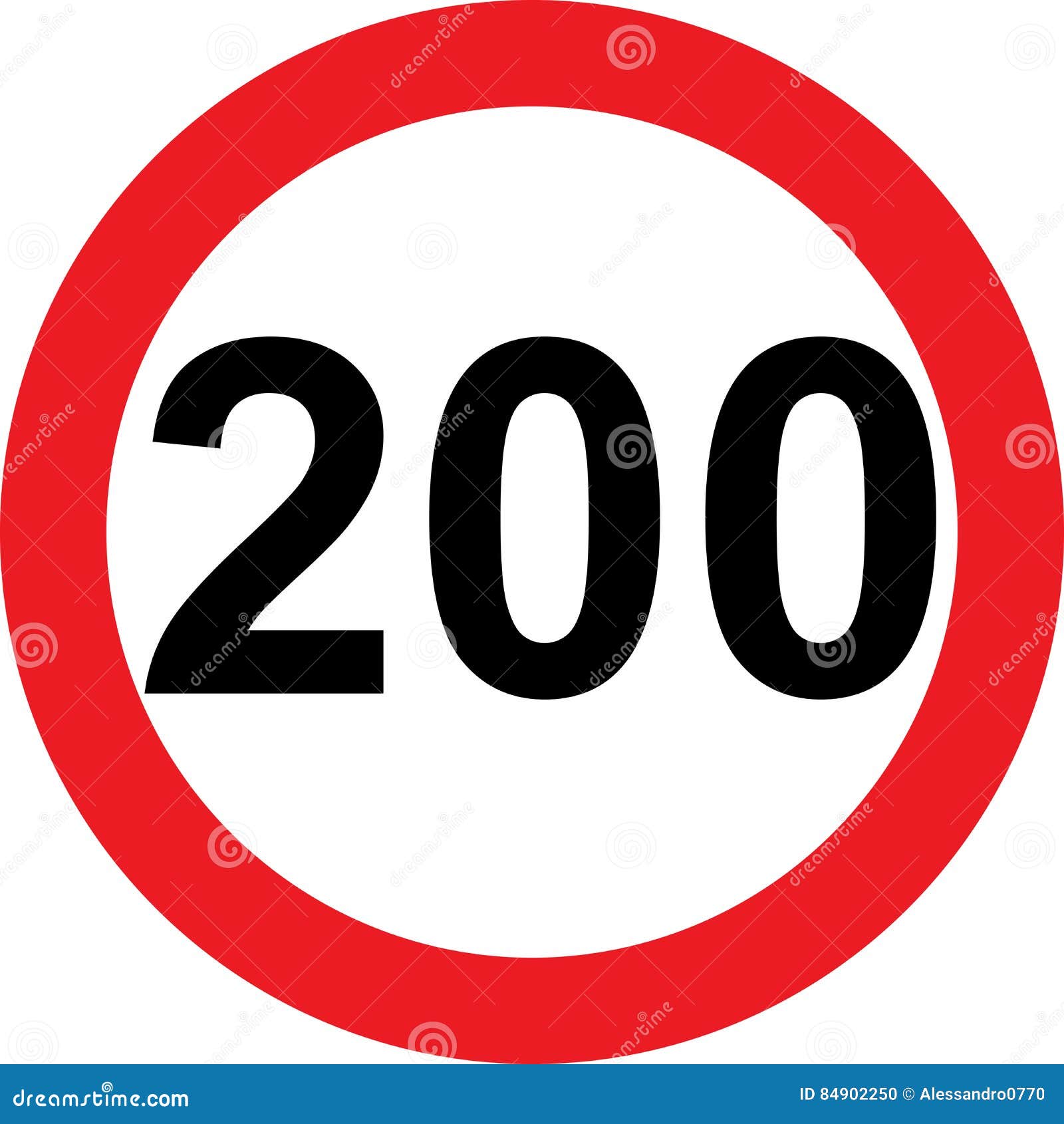 200 Speed Limitation Road Sign Stock Illustration - Illustration of ...