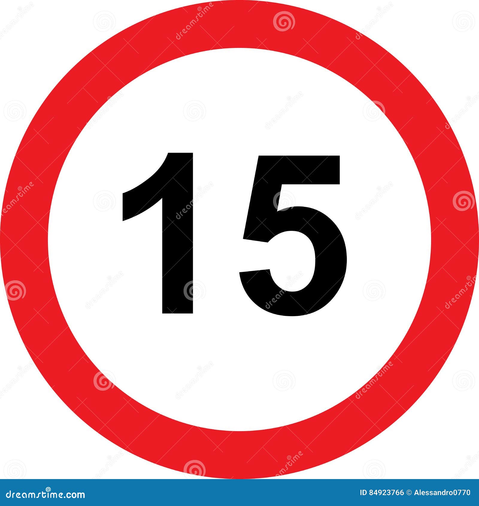 15 Speed Limitation Road Sign Stock Illustration - Illustration of ...