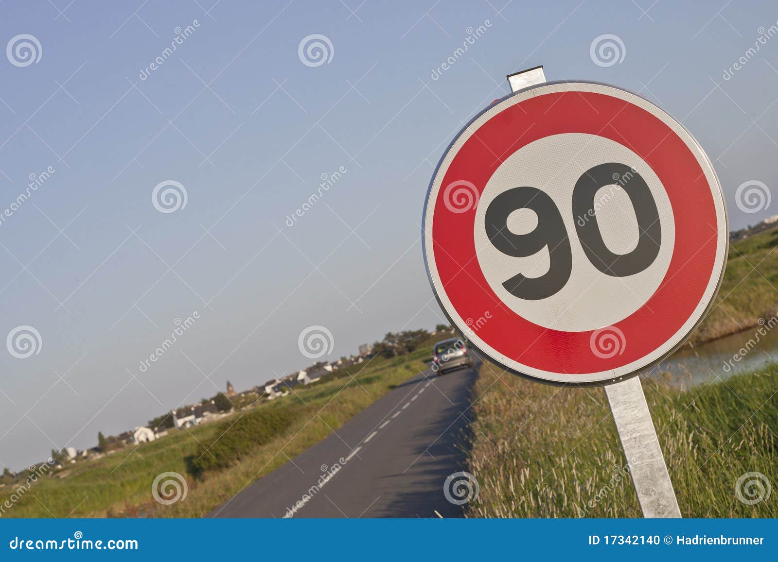 Speed limitation roadsign stock photo. Image of empty - 17342140