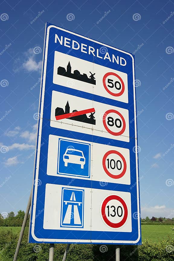 Speed Limits in the Netherlands Stock Image - Image of minimum ...