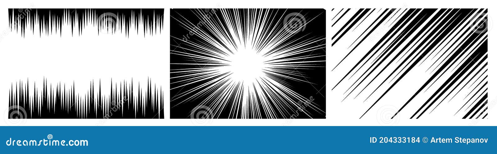 Speed Line Fast Motion Background. Comic Illustration with Lines Stock ...