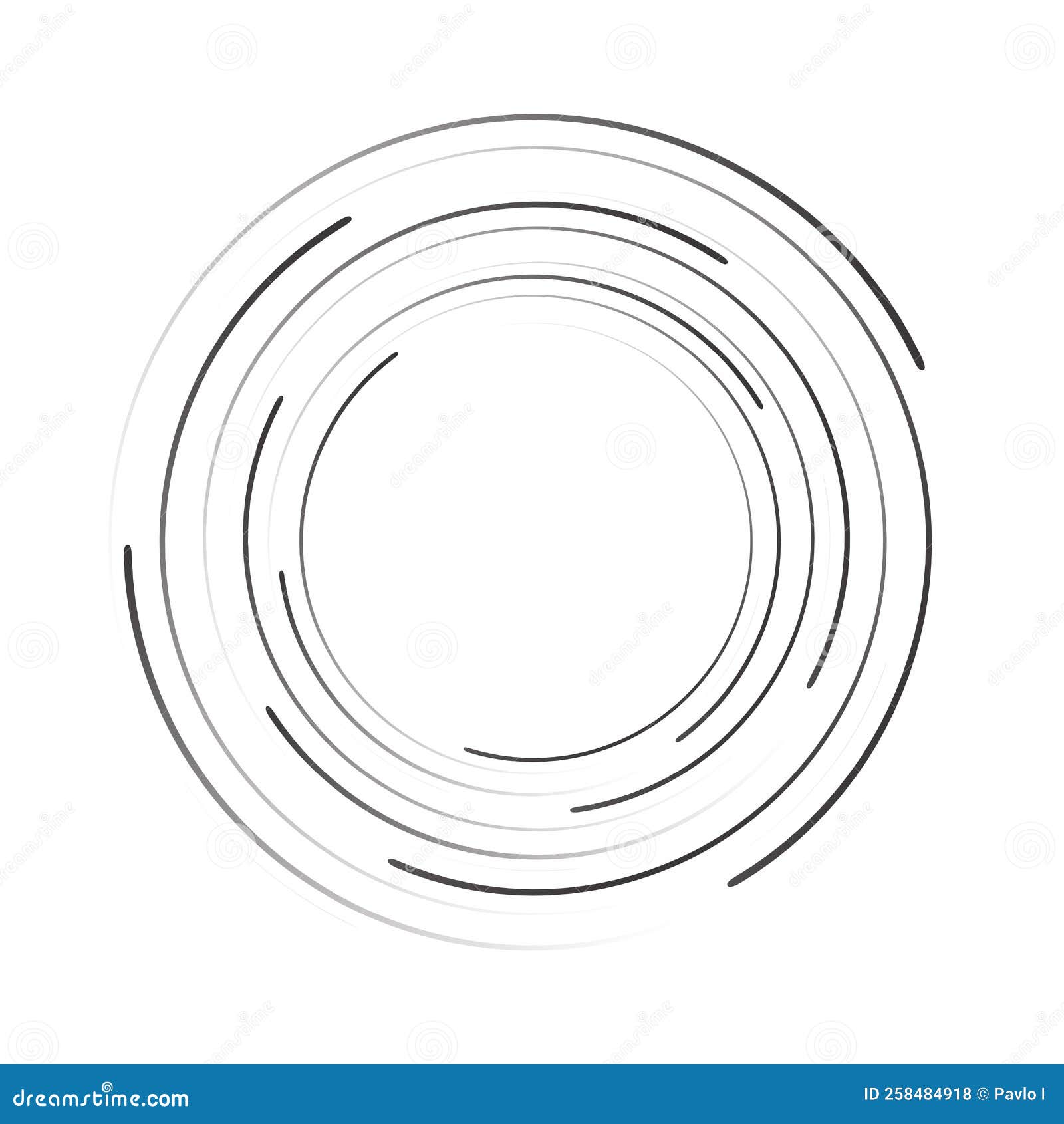 Speed Lines in Circle Form, Halftone Effect, Spiral Round Logo, Design ...