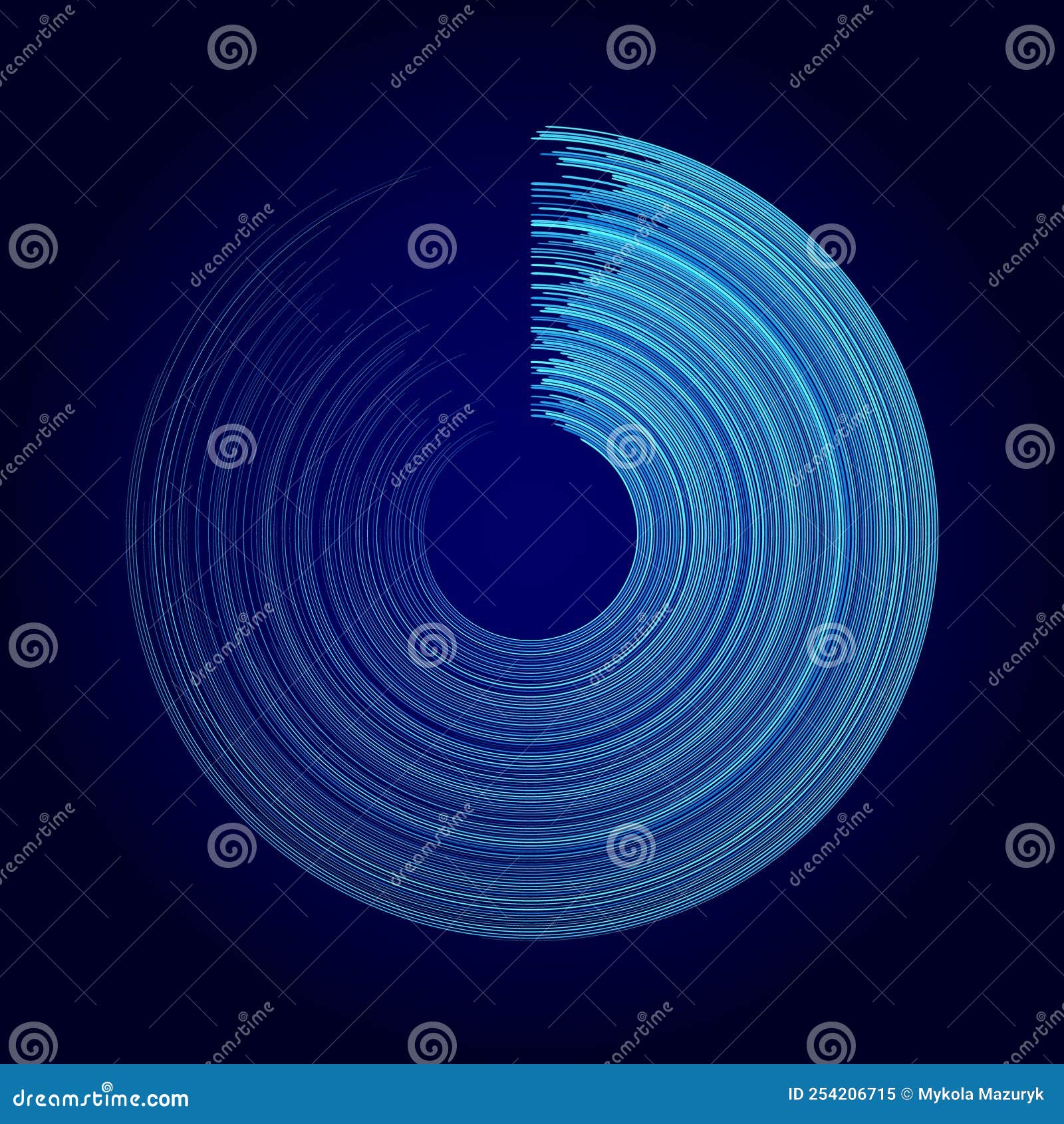 Speed Lines in Circles. Blue Round Logo or Icon. Dynamic Design Element ...