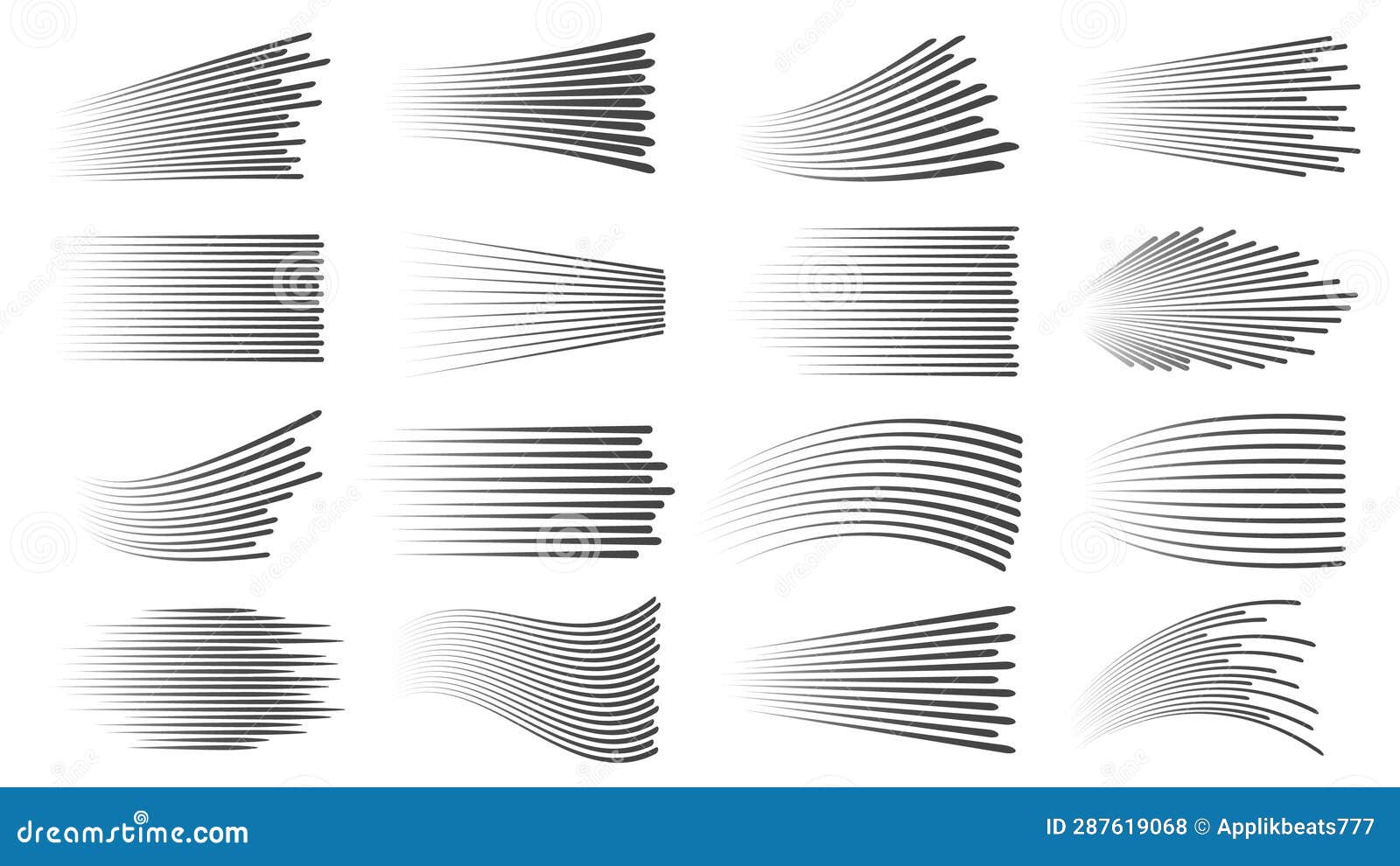 Speed Lines Effect. Fast Motion Manga or Comic Linear Patterns Stock ...