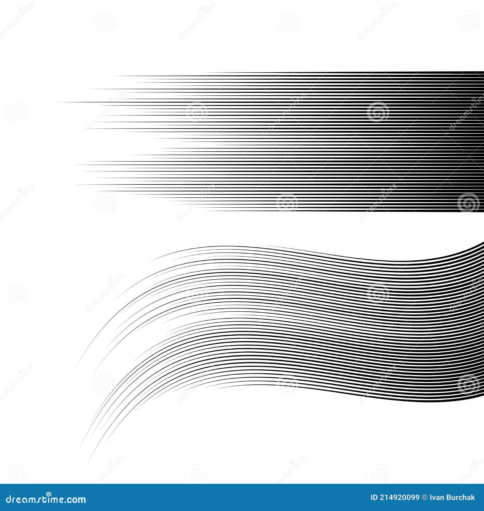 Speed Lines Effect. Vector Illustration Isolated on White Stock Vector ...