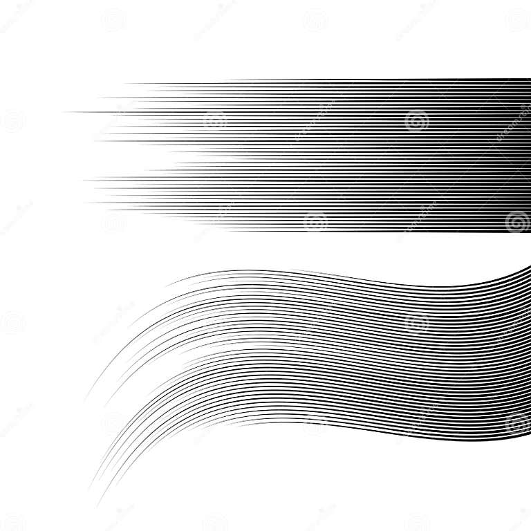 Speed Lines Effect. Vector Illustration Isolated on White Stock Vector ...