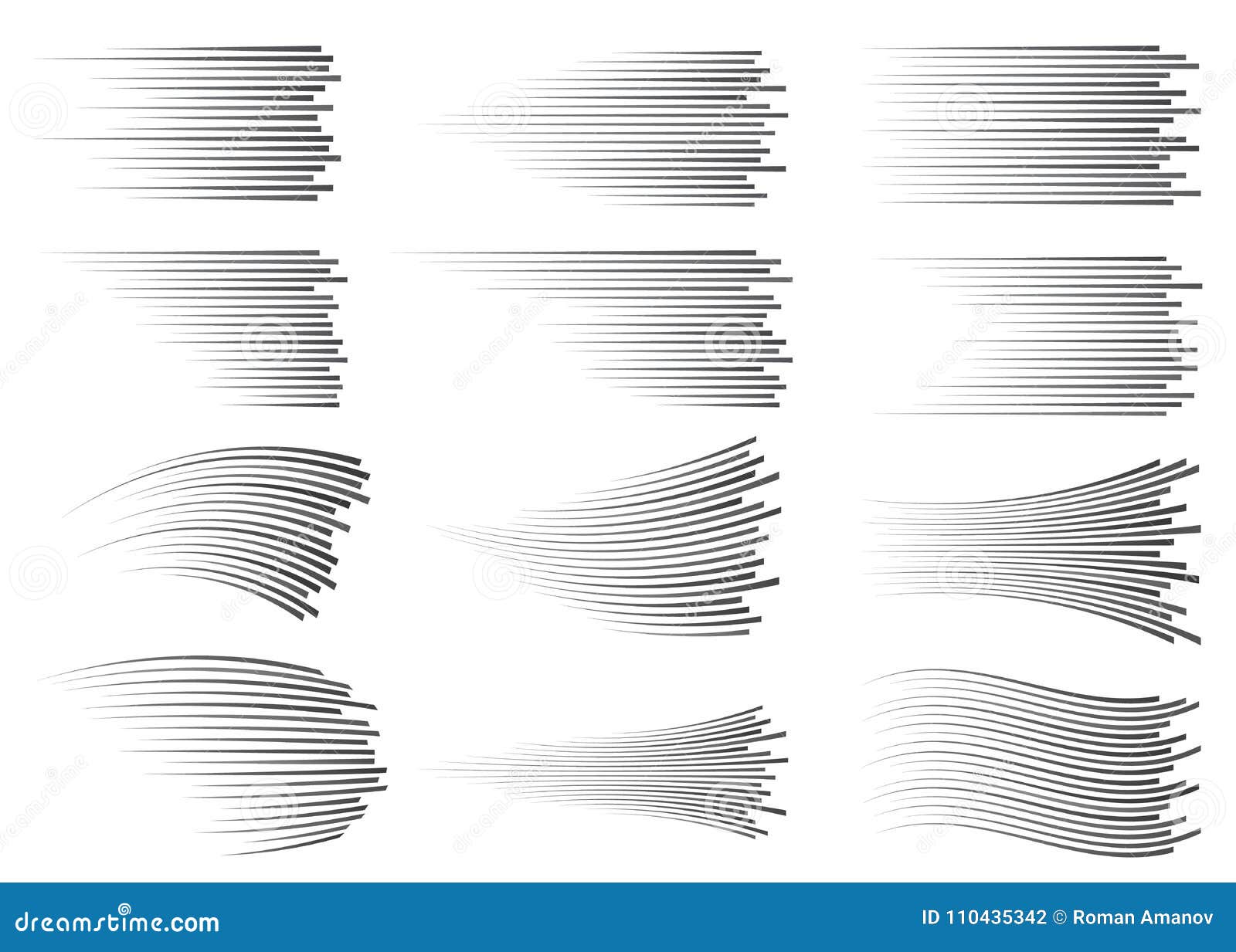 Speed Lines Isolated. Motion Effect. Black Lines On White Background ...