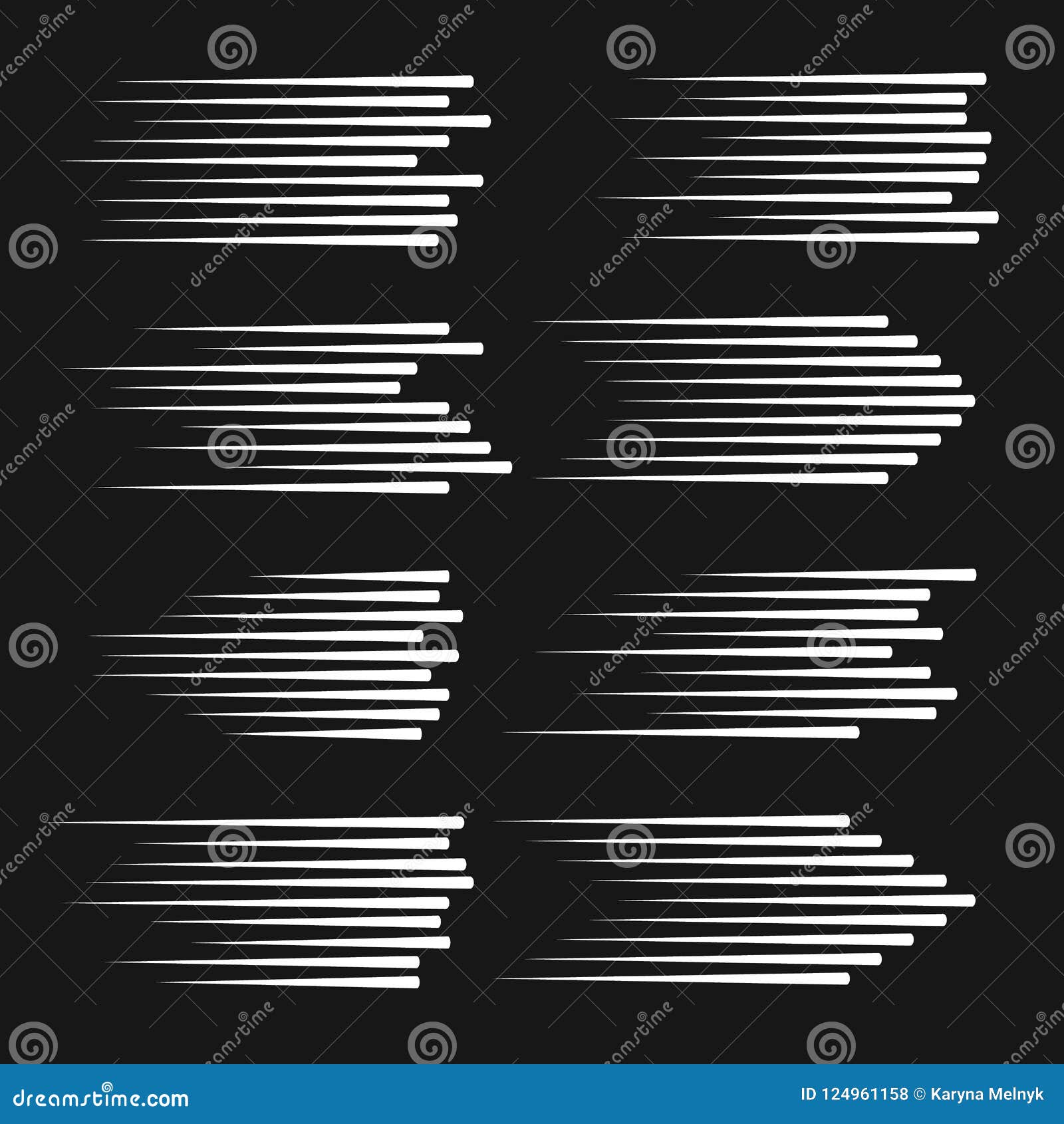 Speed Lines Isolated. Set of Motion Signs Stock Vector - Illustration ...