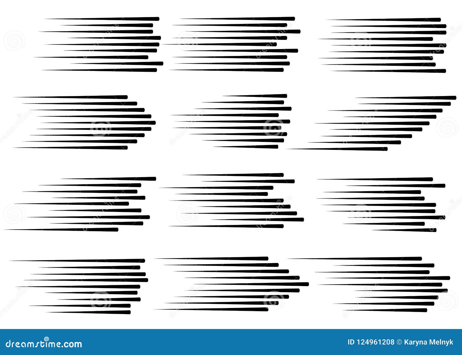 Speed lines isolated set. stock vector. Illustration of design - 124961208