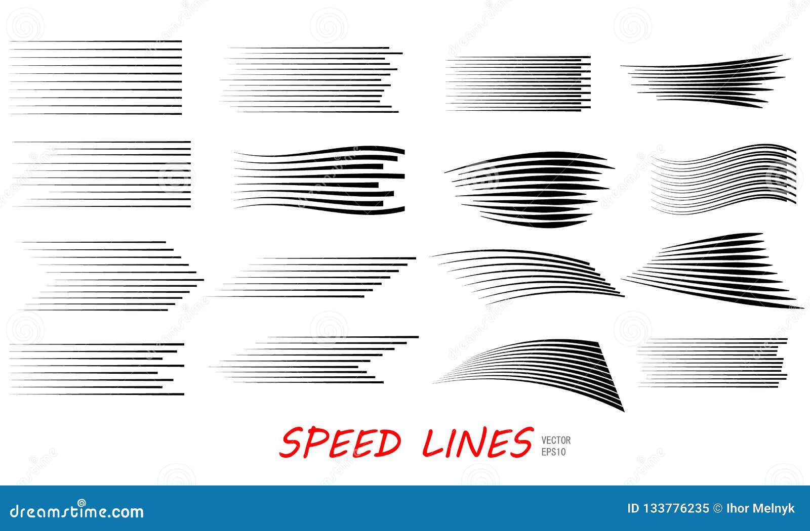 Speed lines isolated set stock vector. Illustration of icon - 133776235