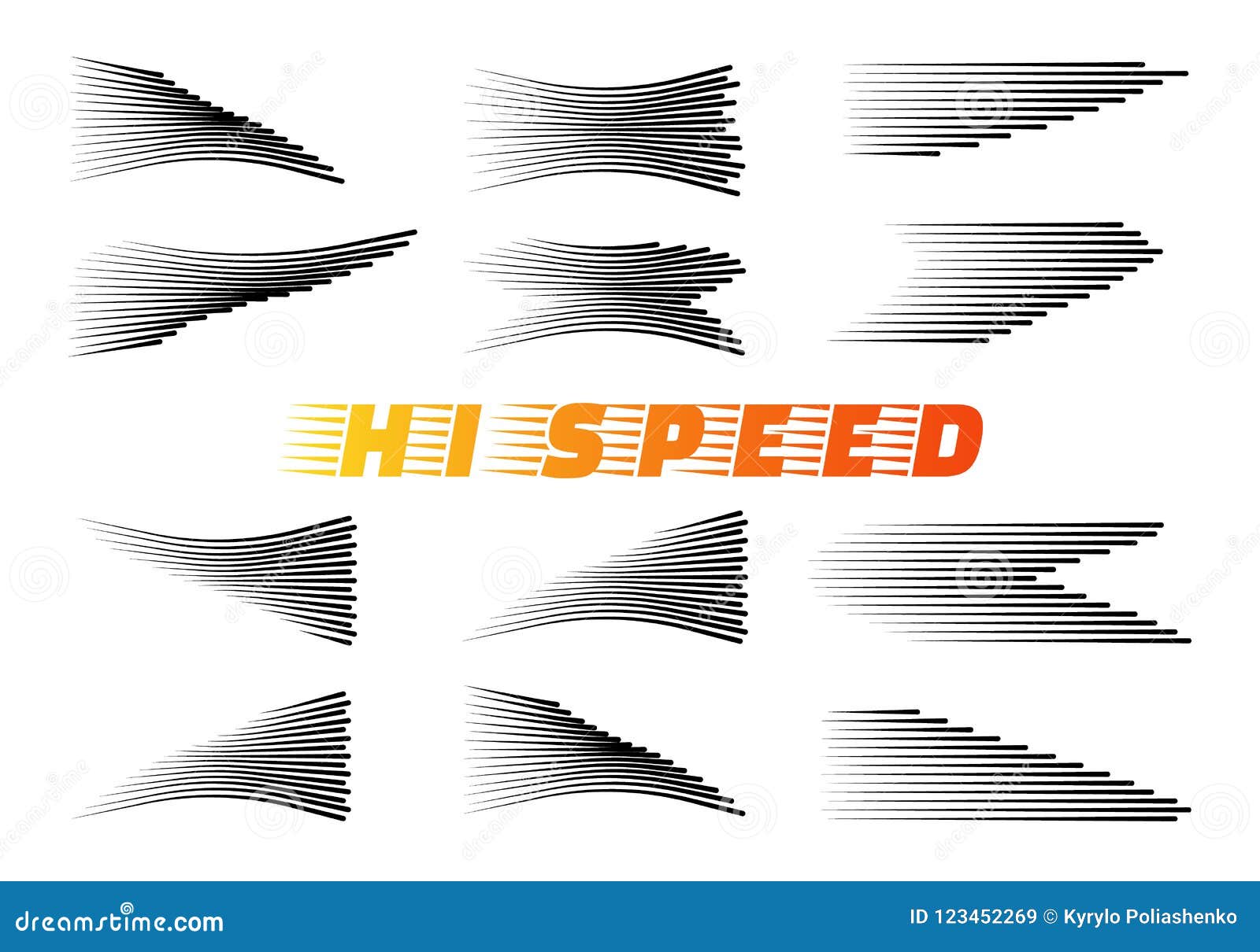 Speed lines isolated set. stock vector. Illustration of fast - 123452269