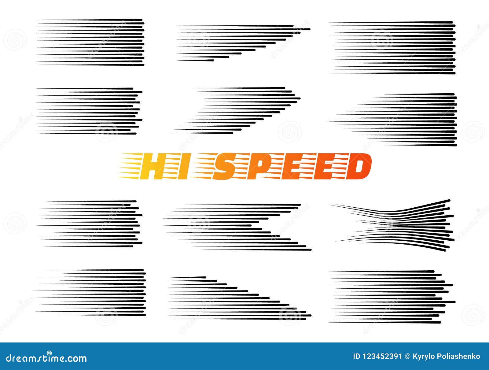 Speed lines isolated set. stock vector. Illustration of power - 123452391