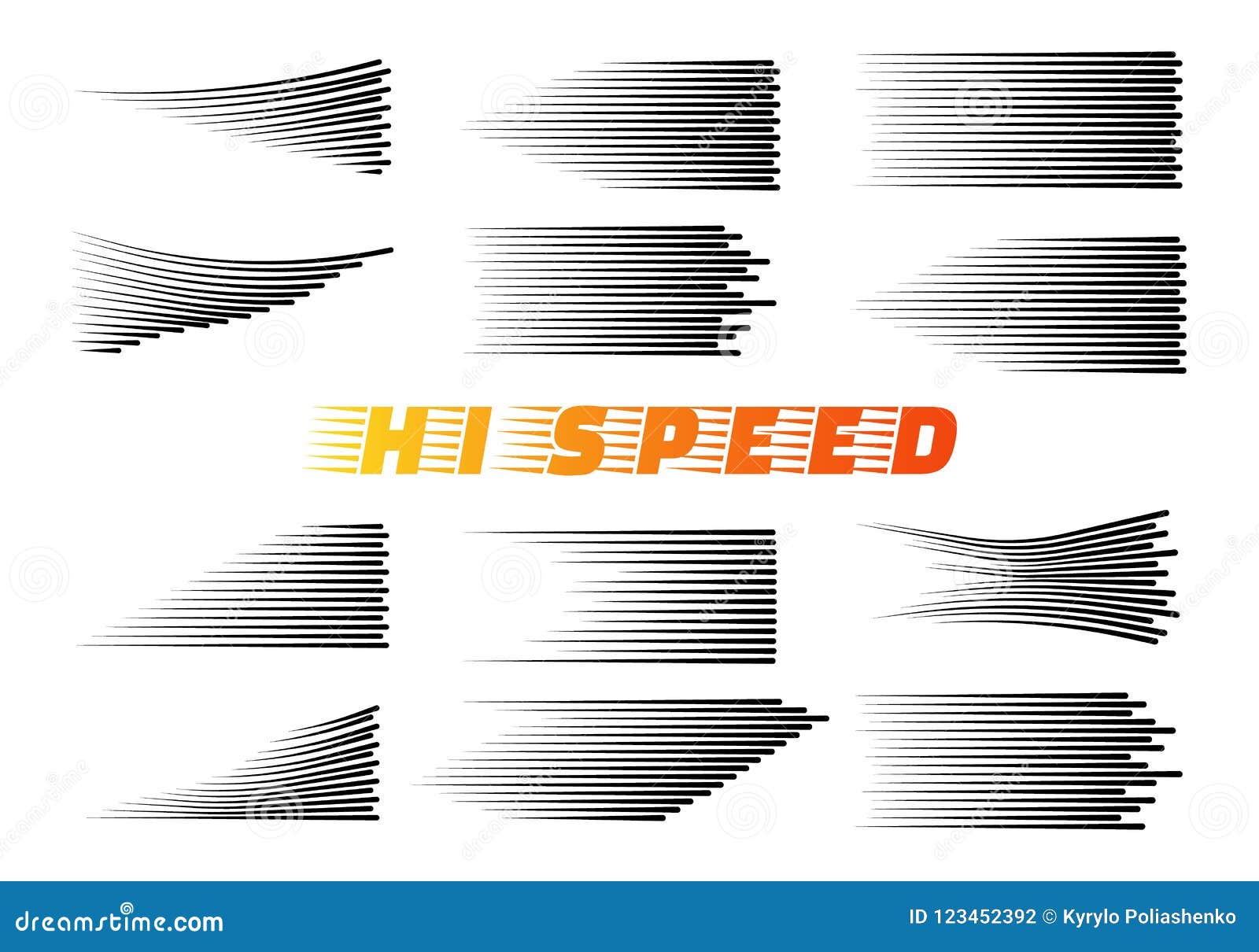Speed lines isolated set. stock vector. Illustration of background ...
