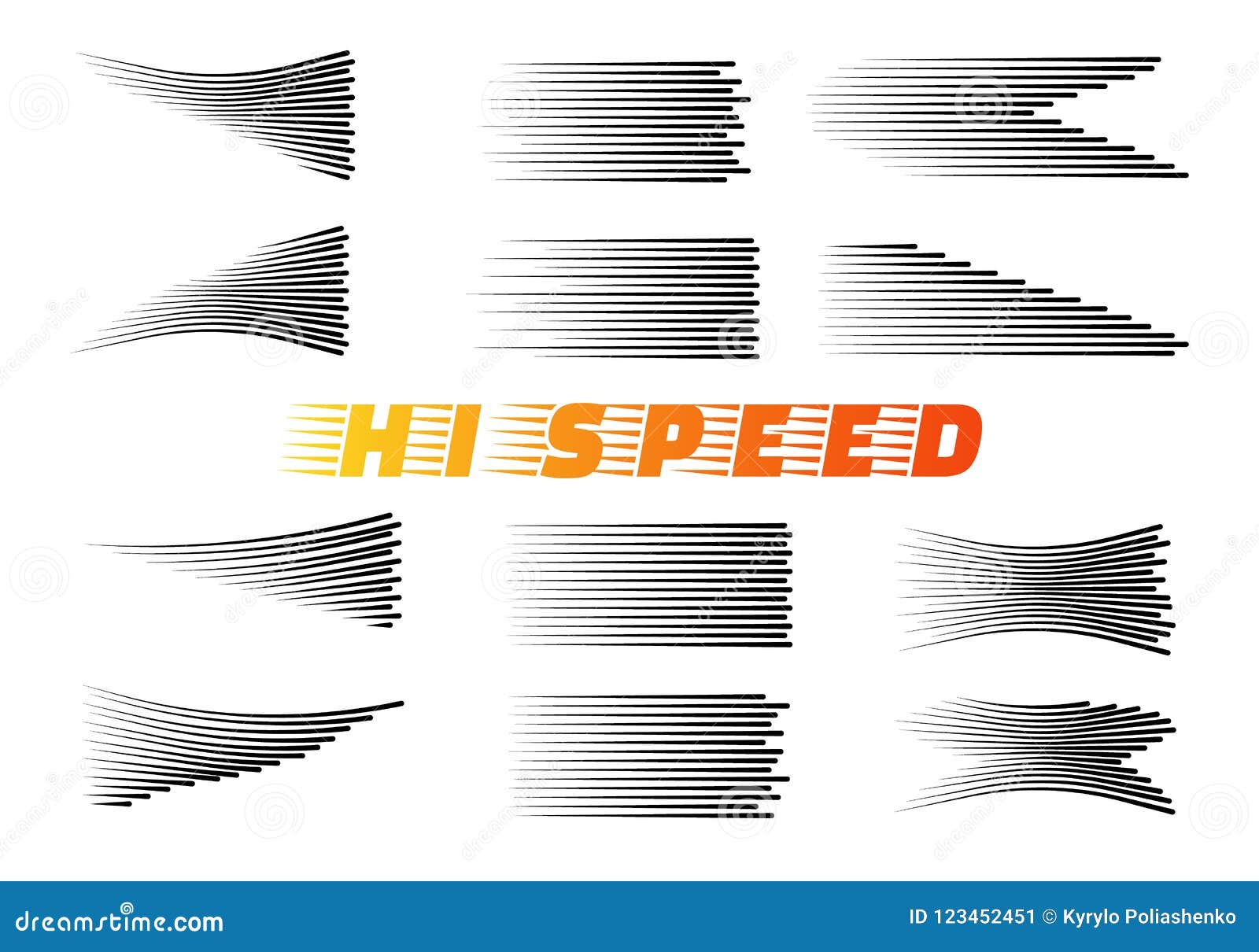 Speed lines isolated set. stock vector. Illustration of motion - 123452451
