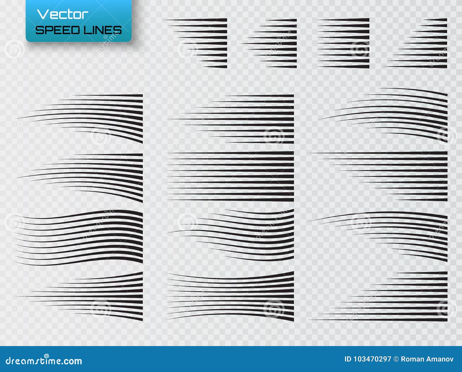 Speed Lines . Set of Motion Signs Stock Vector - Illustration of simple ...