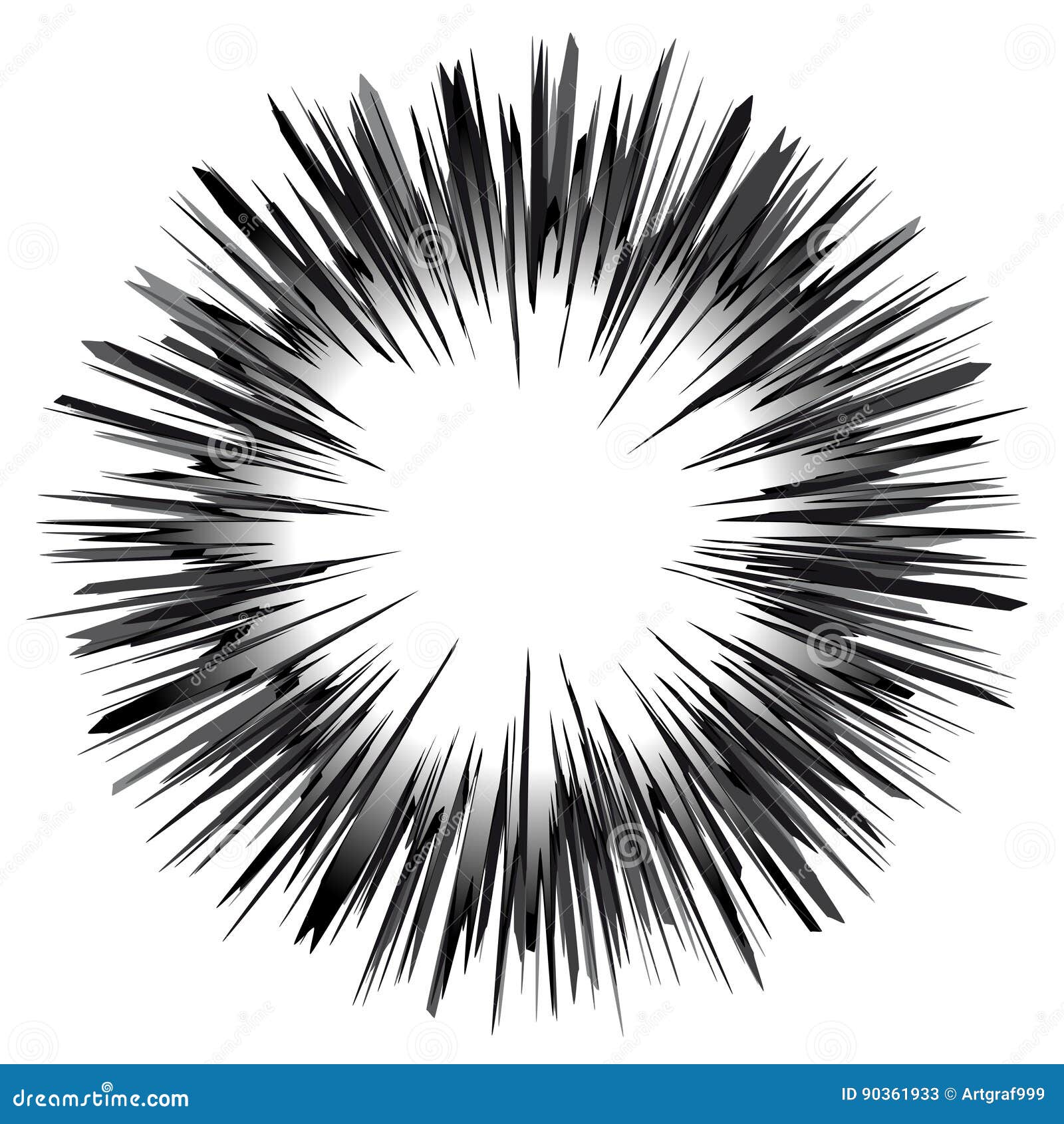 Graphic Explosion With Speed Lines. Comic Book Design Element. Vector ...