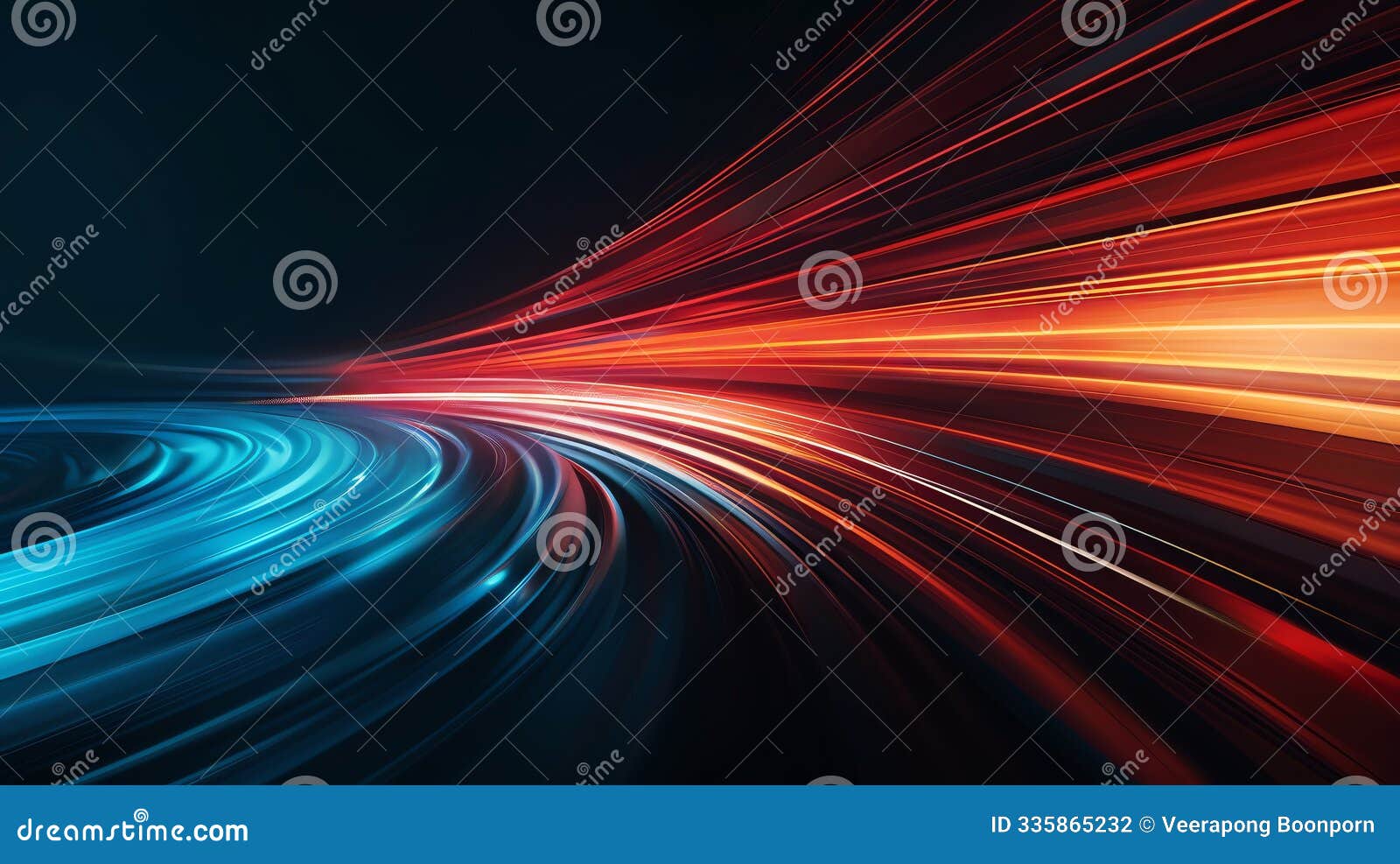 Speed and Motion with Abstract Light Streaks, Vibrant Colors, Digital ...