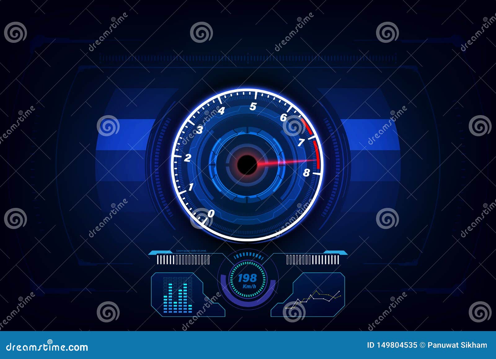 Speed Motion Background with Fast Speedometer Car. Racing Velocity ...