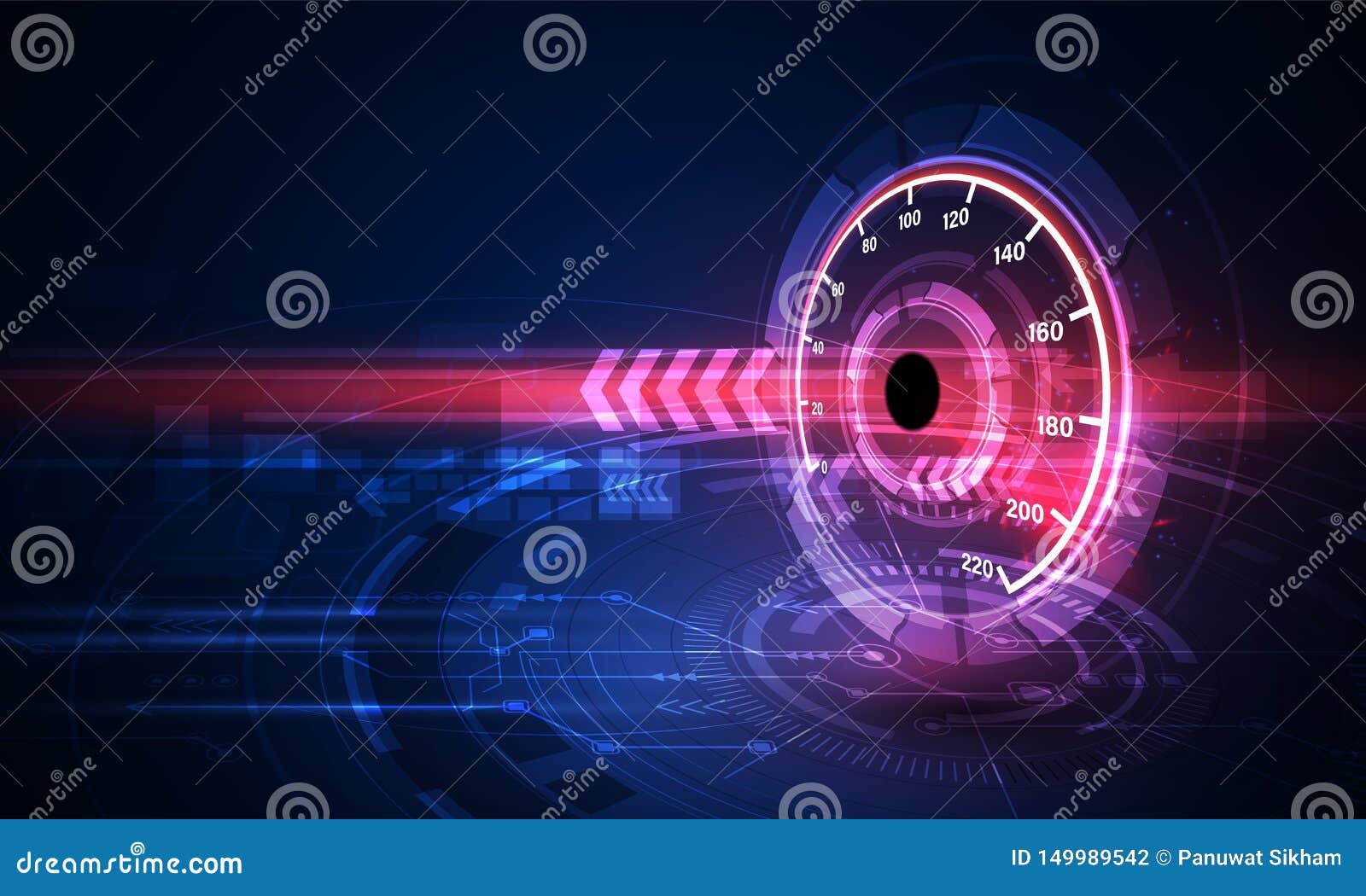 Speed Motion Background With Fast Speedometer Car. Racing Velocity ...